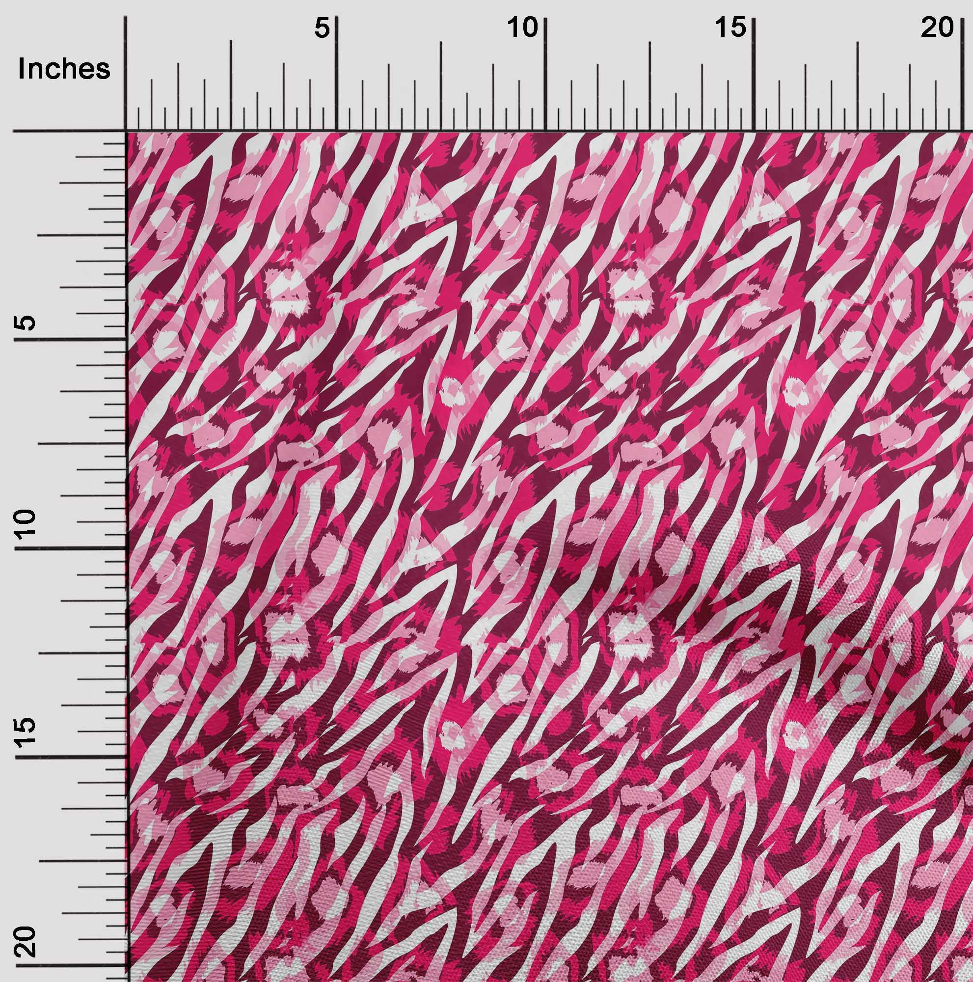 oneOone Rayon Magenta Fabric Animal Skin Sewing Material Print Fabric ...