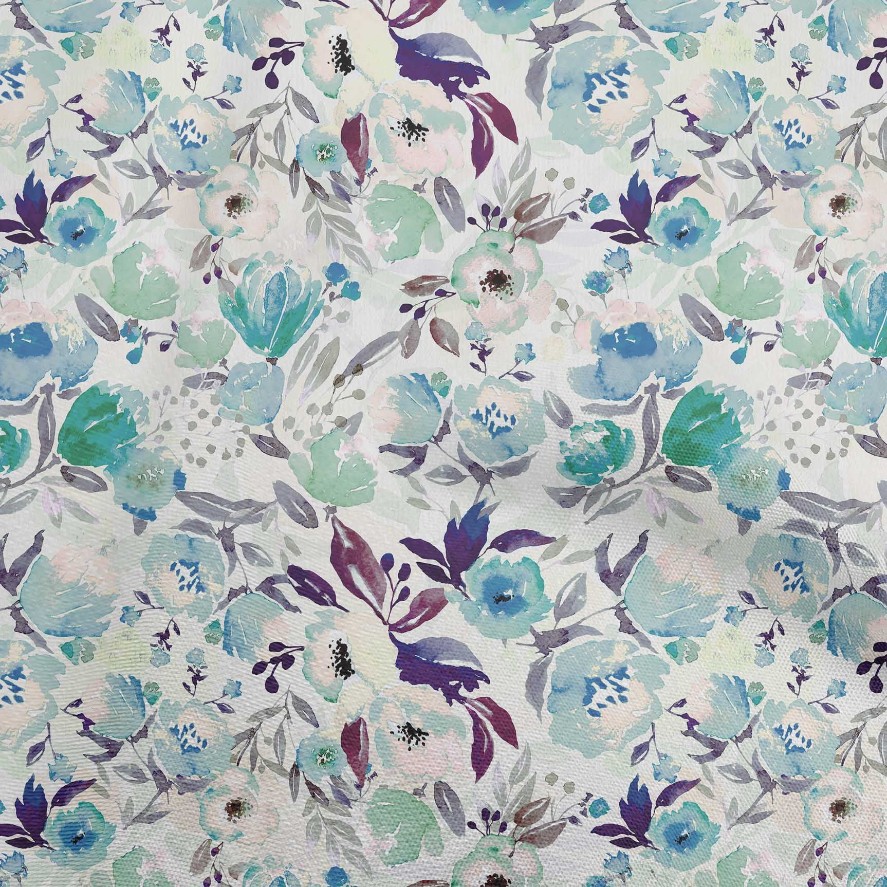 oneOone Rayon Teal Green Fabric Floral Diy Clothing Quilting Fabric ...