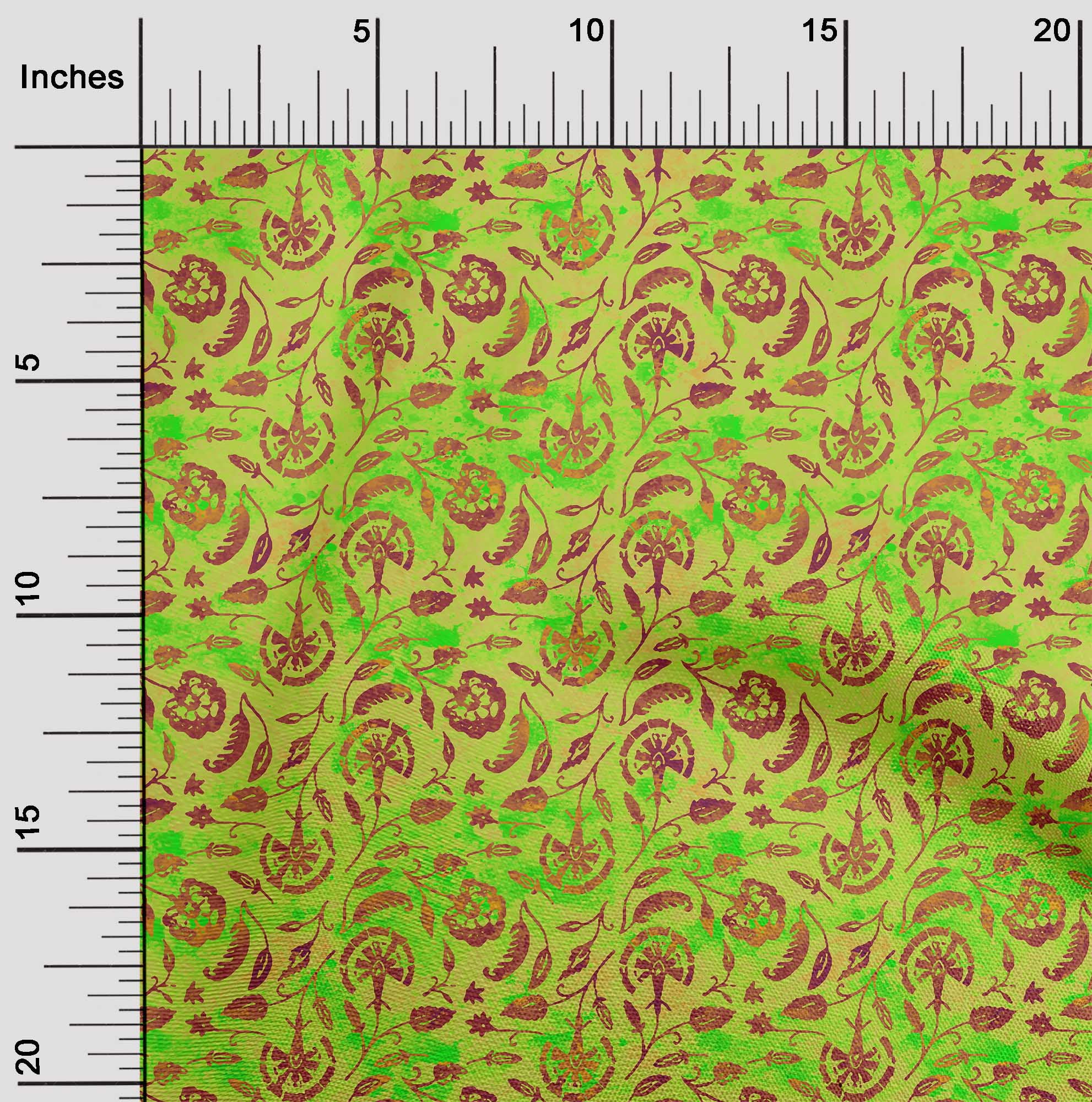 oneOone Rayon Yellow Fabric Batik Sewing Material Print Fabric By The ...
