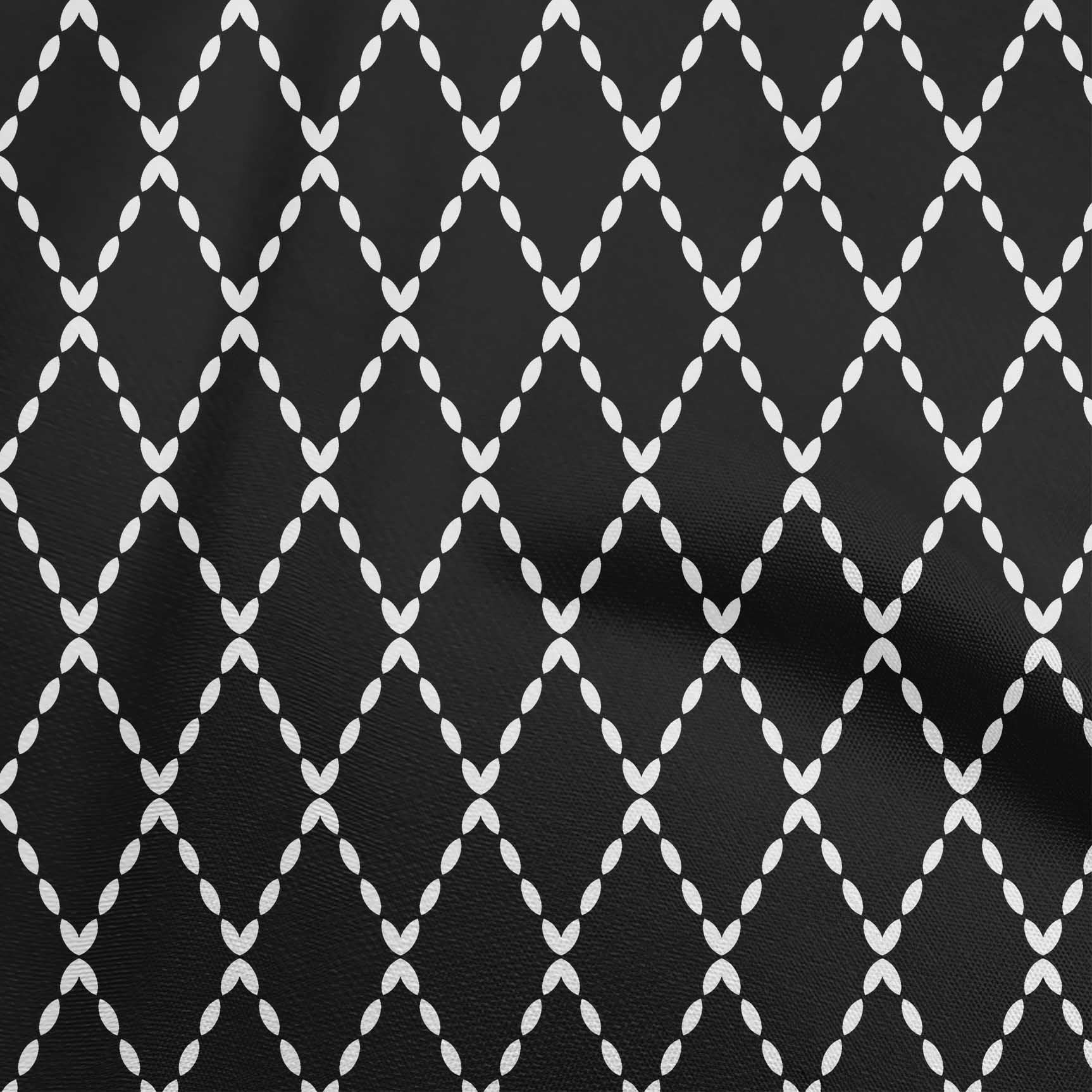 oneOone Silk Tabby Black Fabric Argyle Dress Material Fabric Print ...