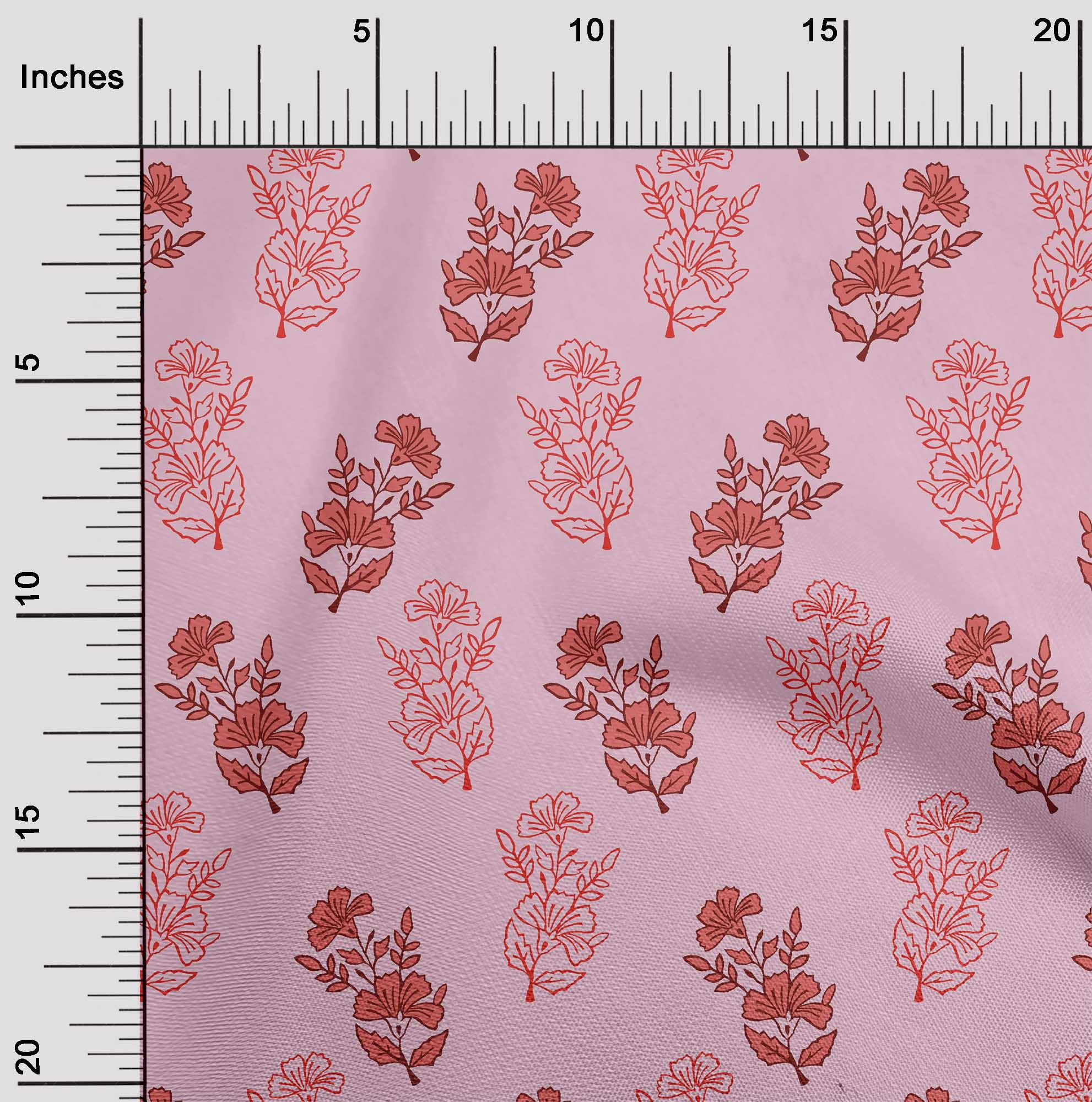 oneOone Silk Tabby Blush Pink Fabric Floral Block Sewing Fabric By The ...