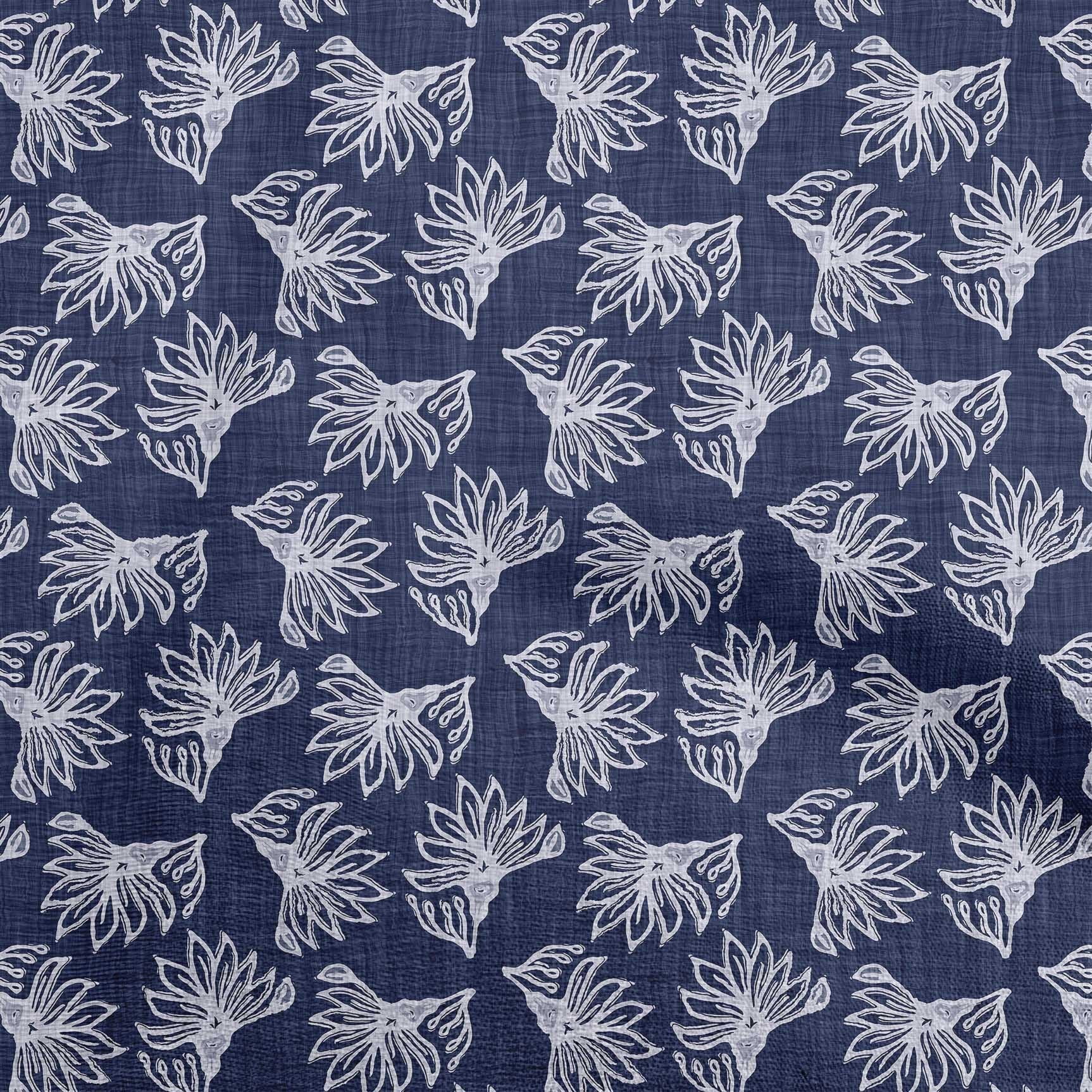oneOone Silk Tabby Dark Blue Fabric Block Sewing Fabric By The Yard ...