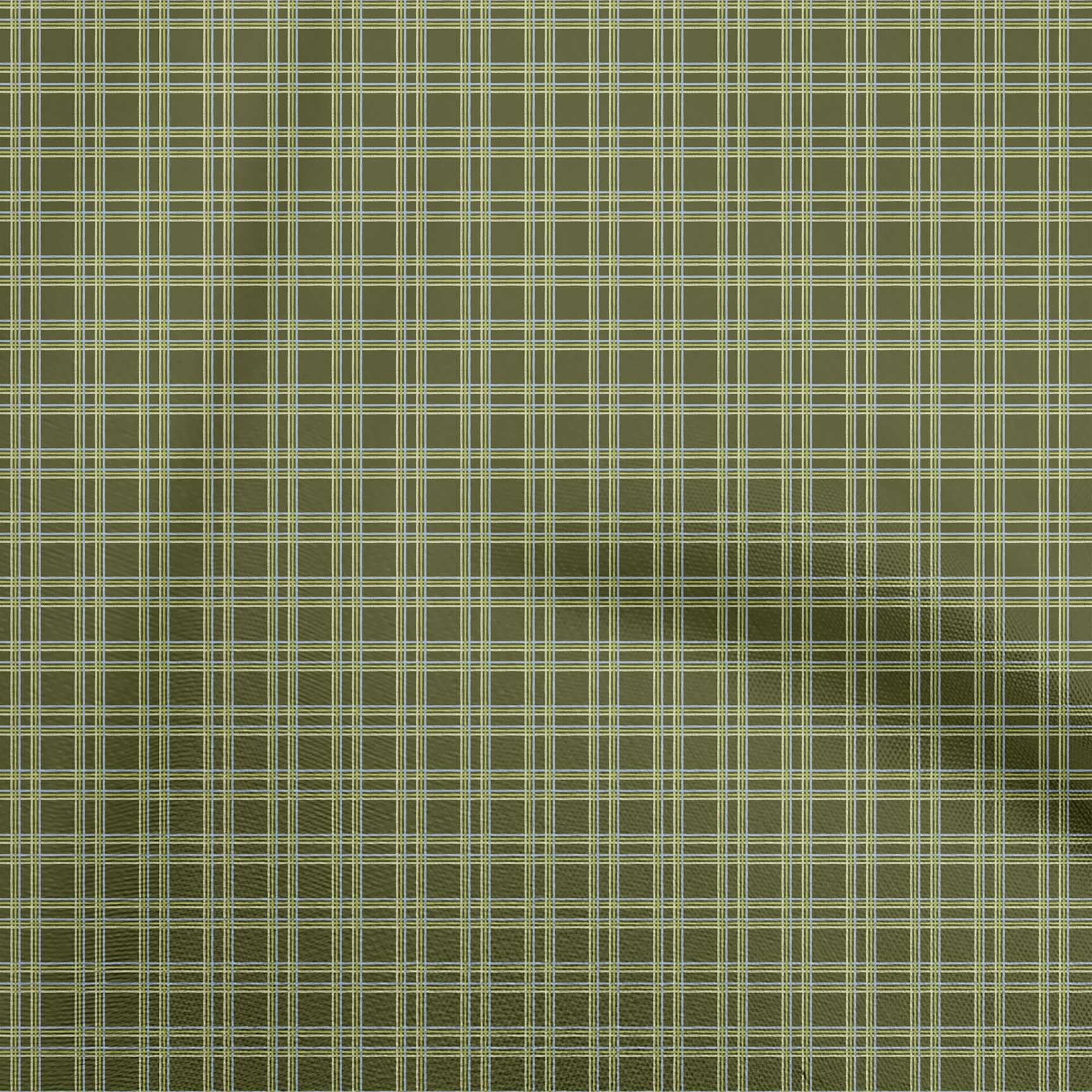 oneOone Silk Tabby Dark Olive Green Fabric Check Craft Projects Decor ...