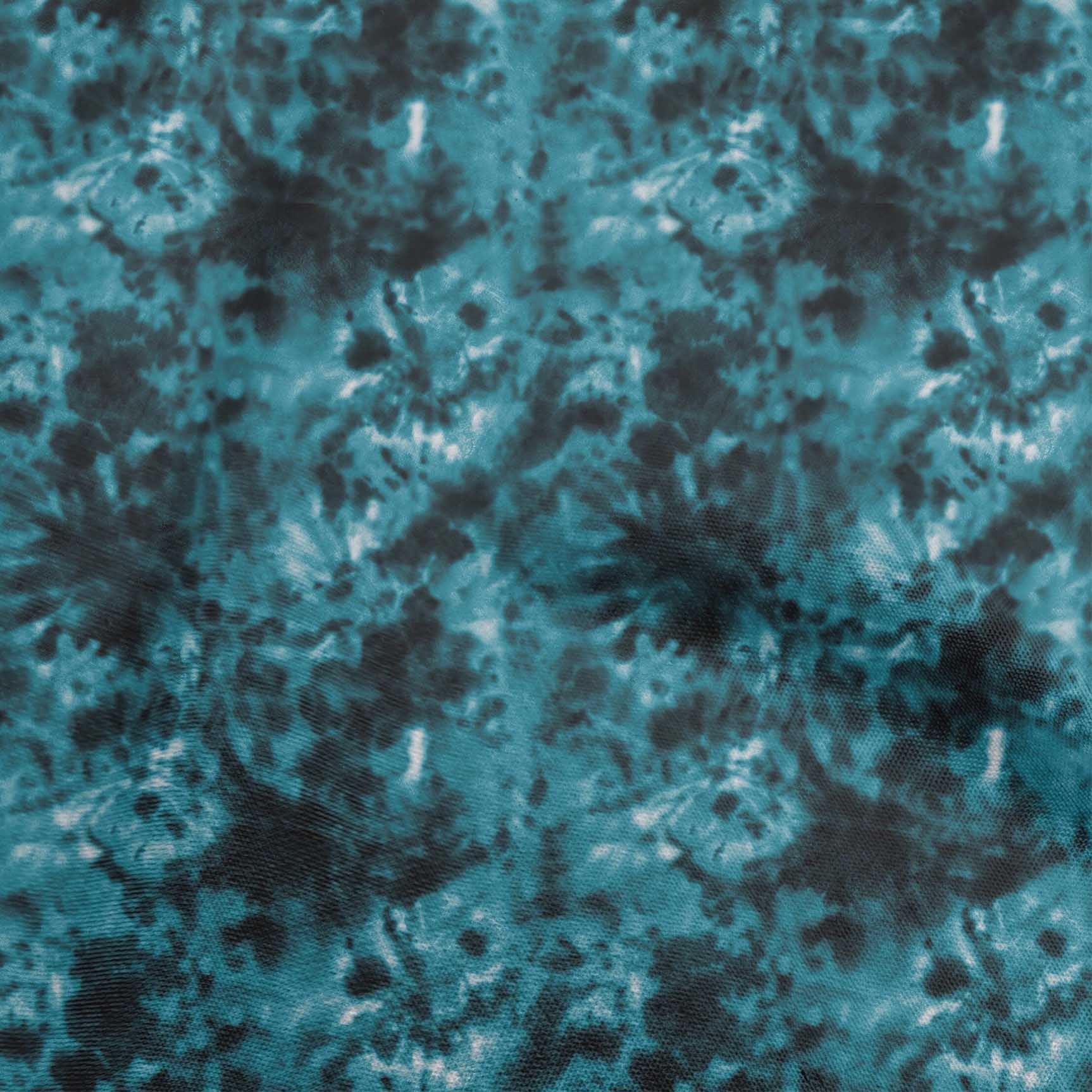 oneOone Silk Tabby Dark Teal Blue Fabric Tie Dye Diy Clothing Quilting ...