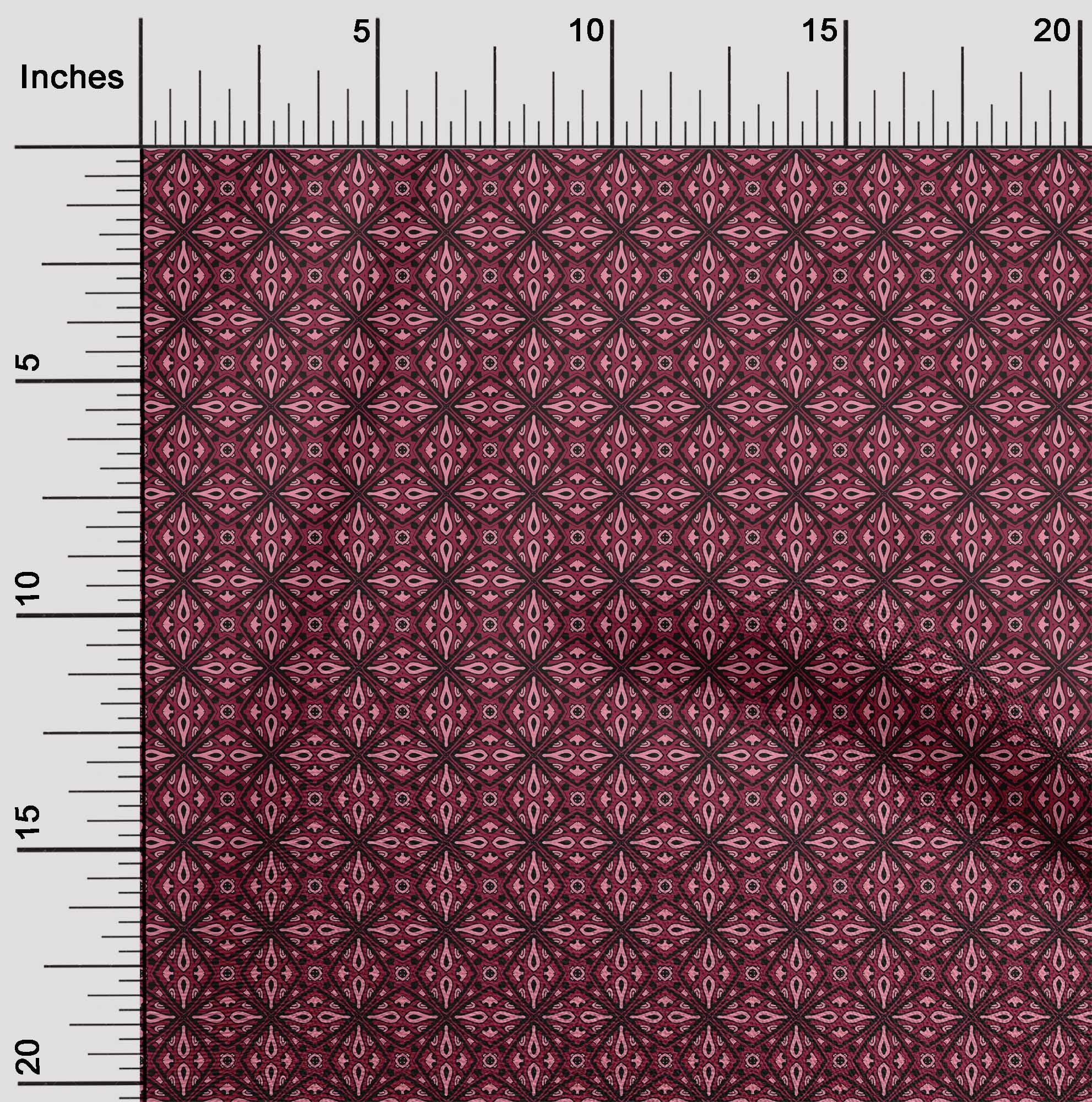 oneOone Silk Tabby Fabric Geometric Ethnic Print Fabric By The Yard 42 ...