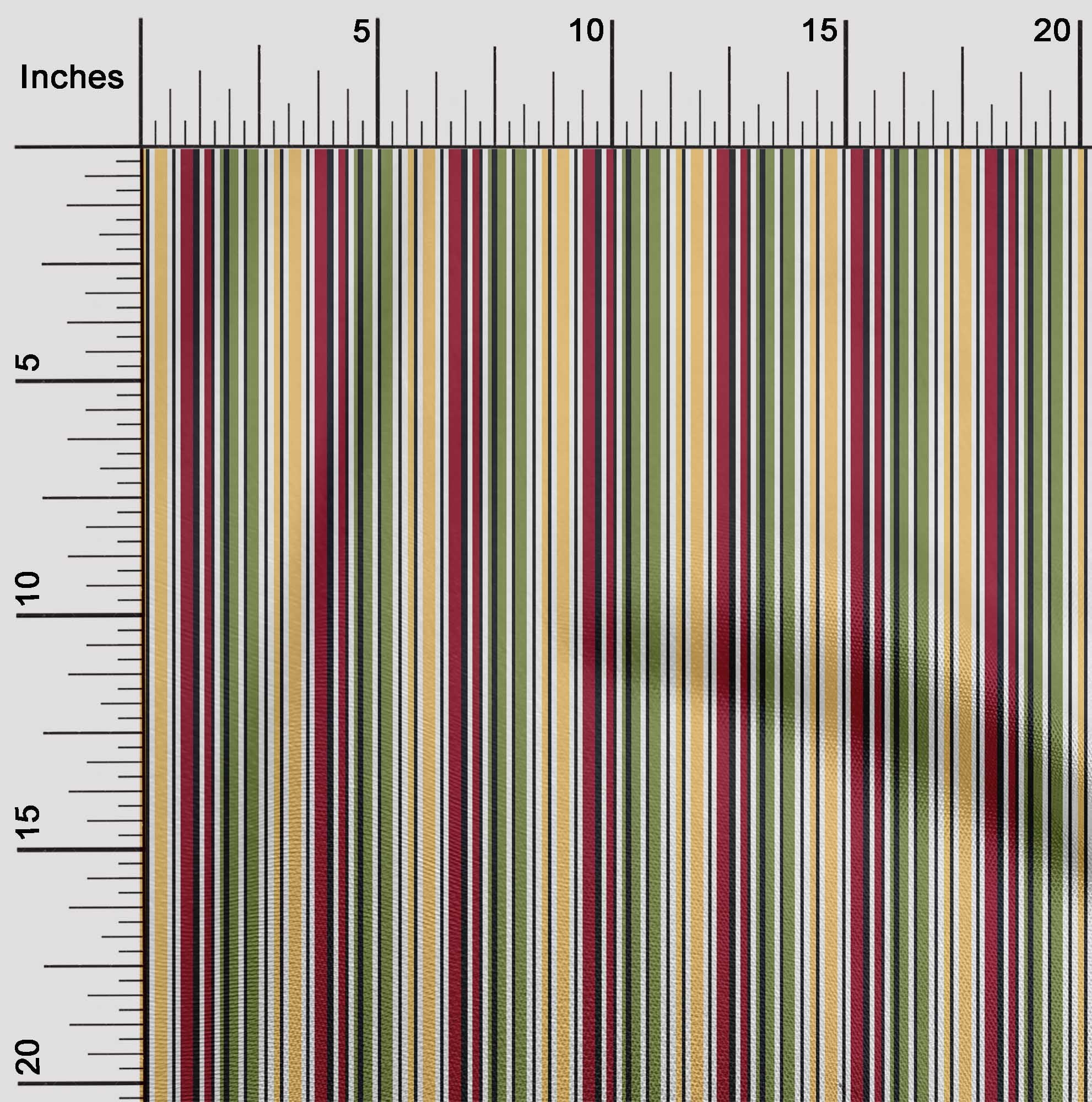 oneOone Silk Tabby Fabric Multicolor Stripe Print Fabric By Yard 42 ...