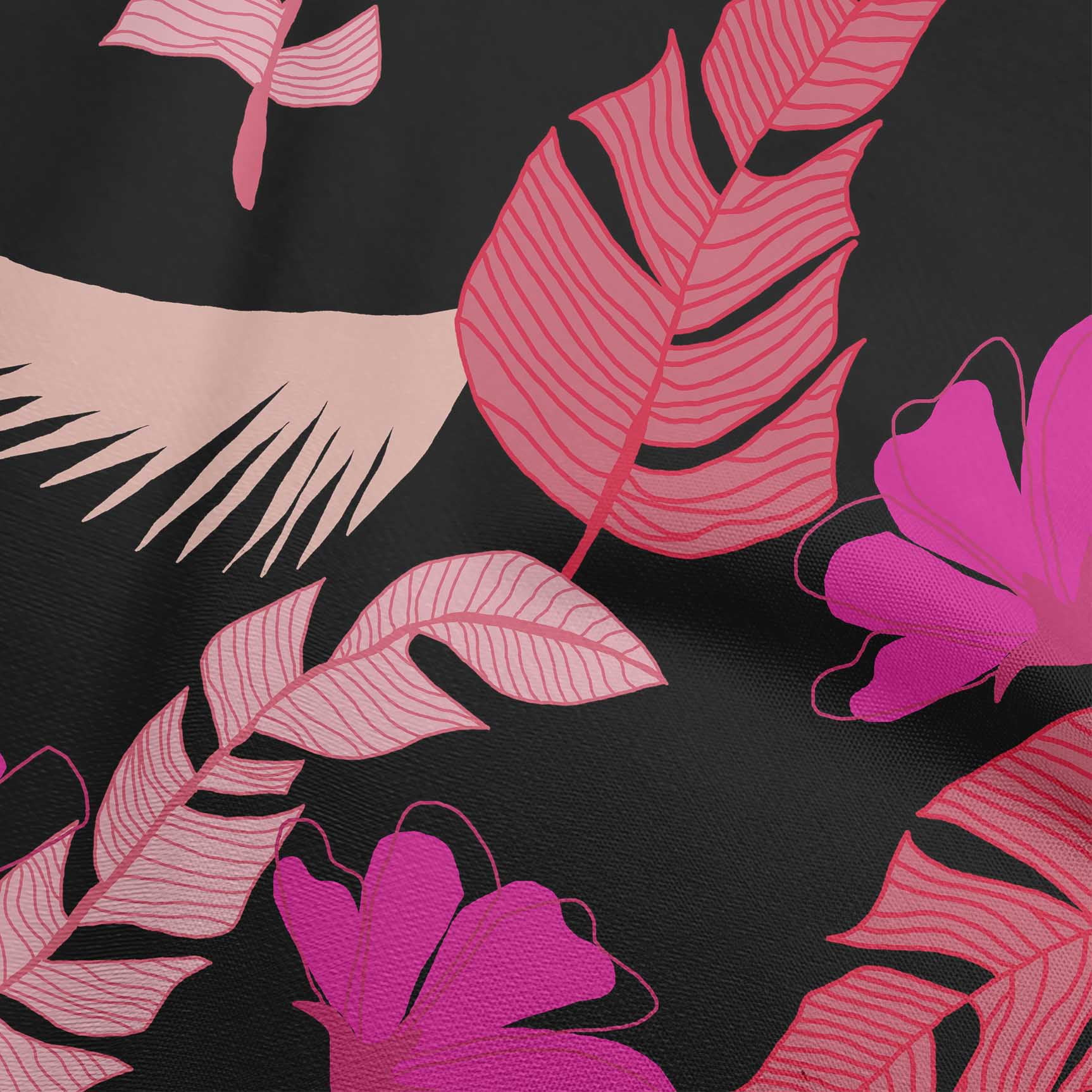oneOone Silk Tabby Fuschia Pink Fabric Tropical Sewing Fabric By The ...
