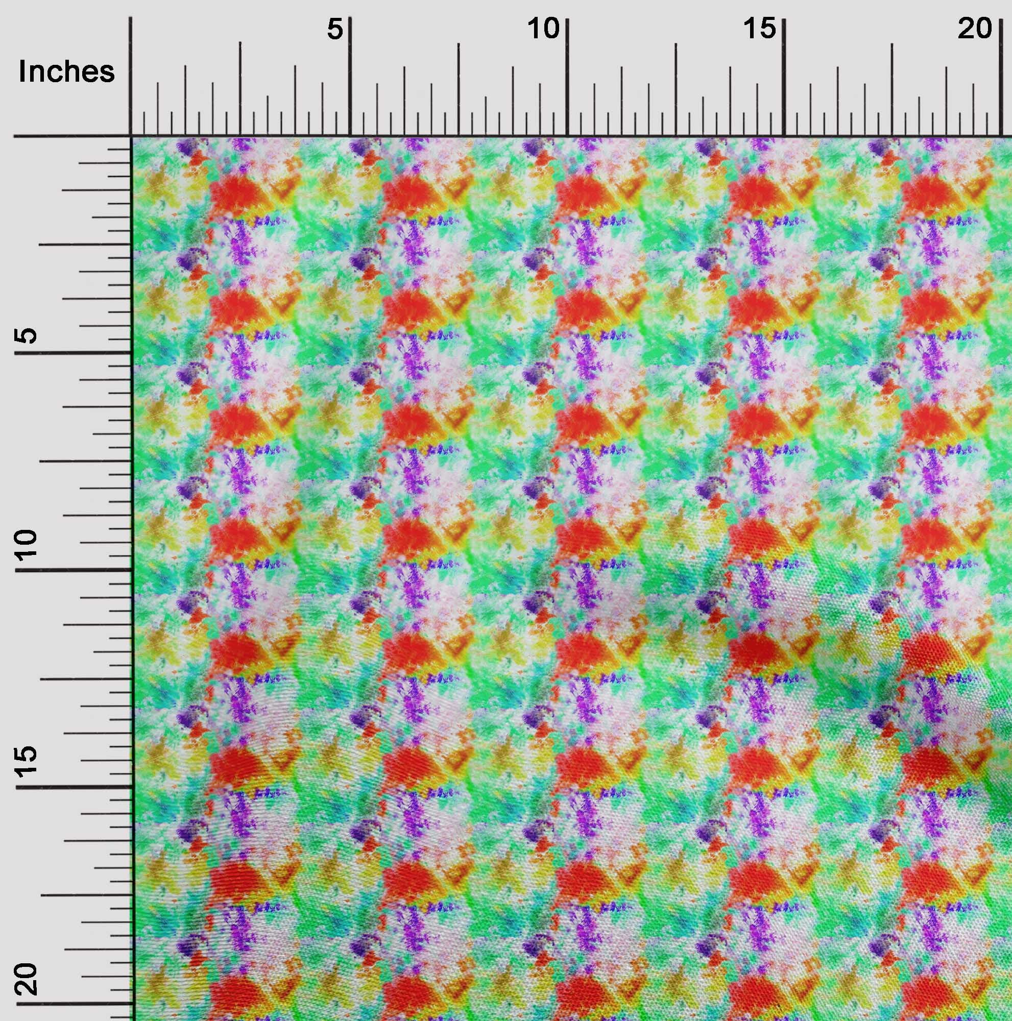 oneOone Silk Tabby Multicolor Fabric Tie Dye Sewing Craft Projects ...