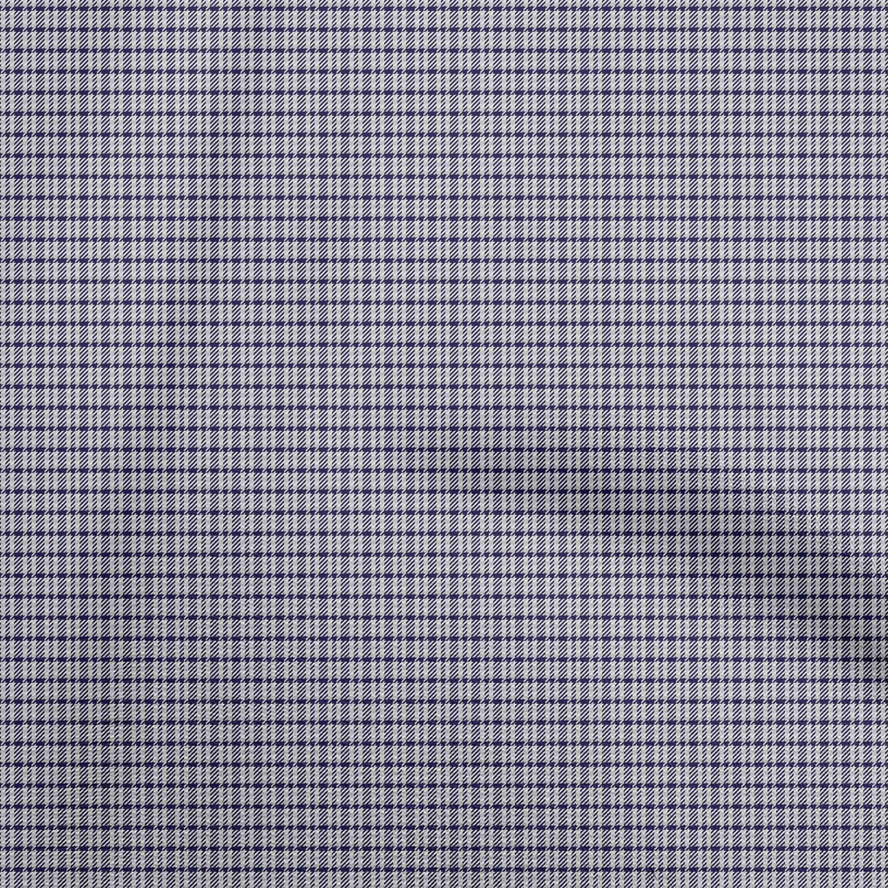 oneOone Silk Tabby Blue Fabric Check Houndstooth Dress Material Fabric ...