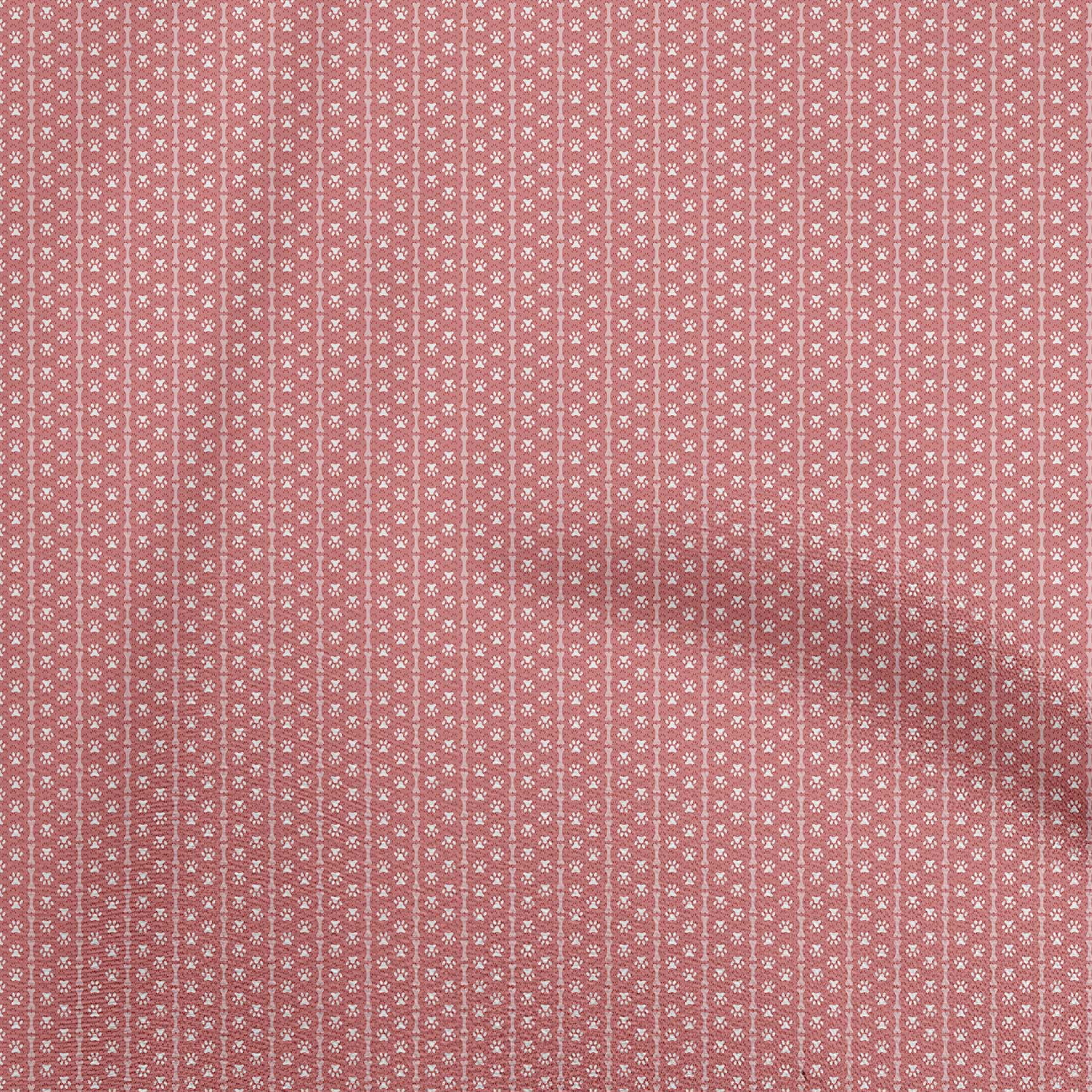 oneOone Silk Tabby Red Fabric Bone & Paw Diy Clothing Quilting Fabric ...