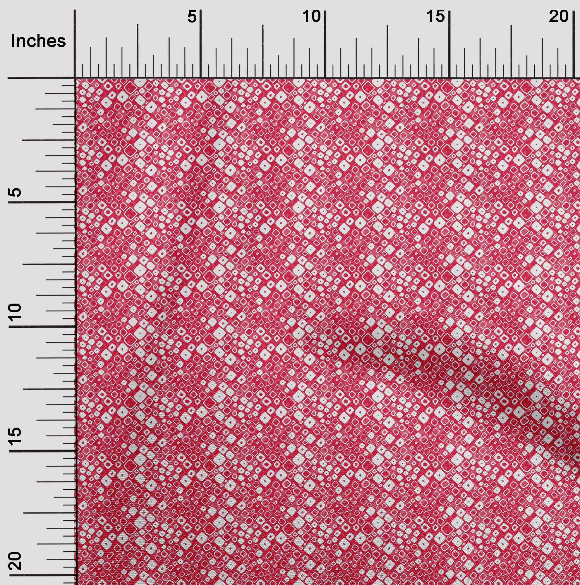 oneOone Silk Tabby Red Fabric Geometric Bandhani Sewing Fabric By The ...
