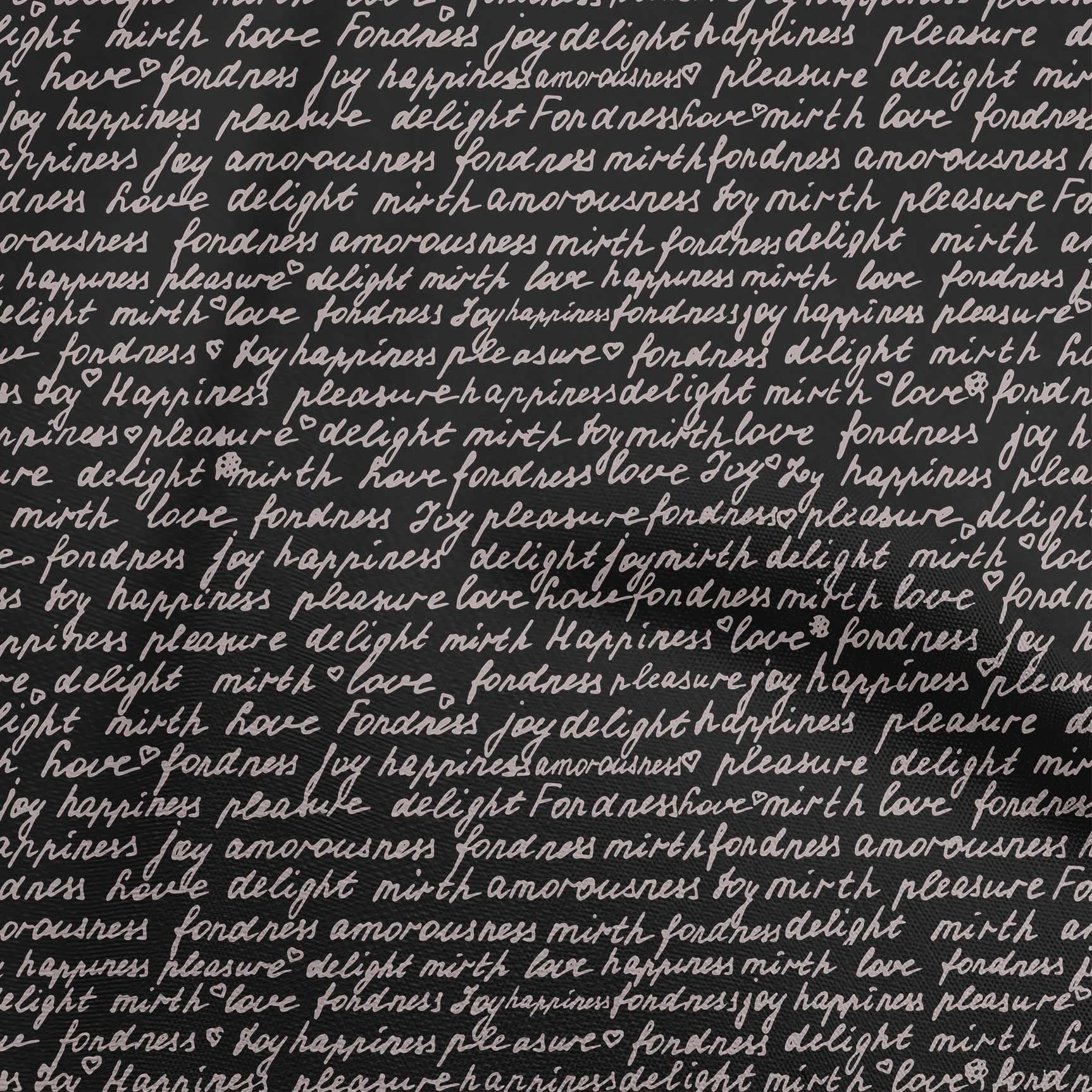 oneOone Silk Tabby White Fabric Writing Font Sewing Material Print ...