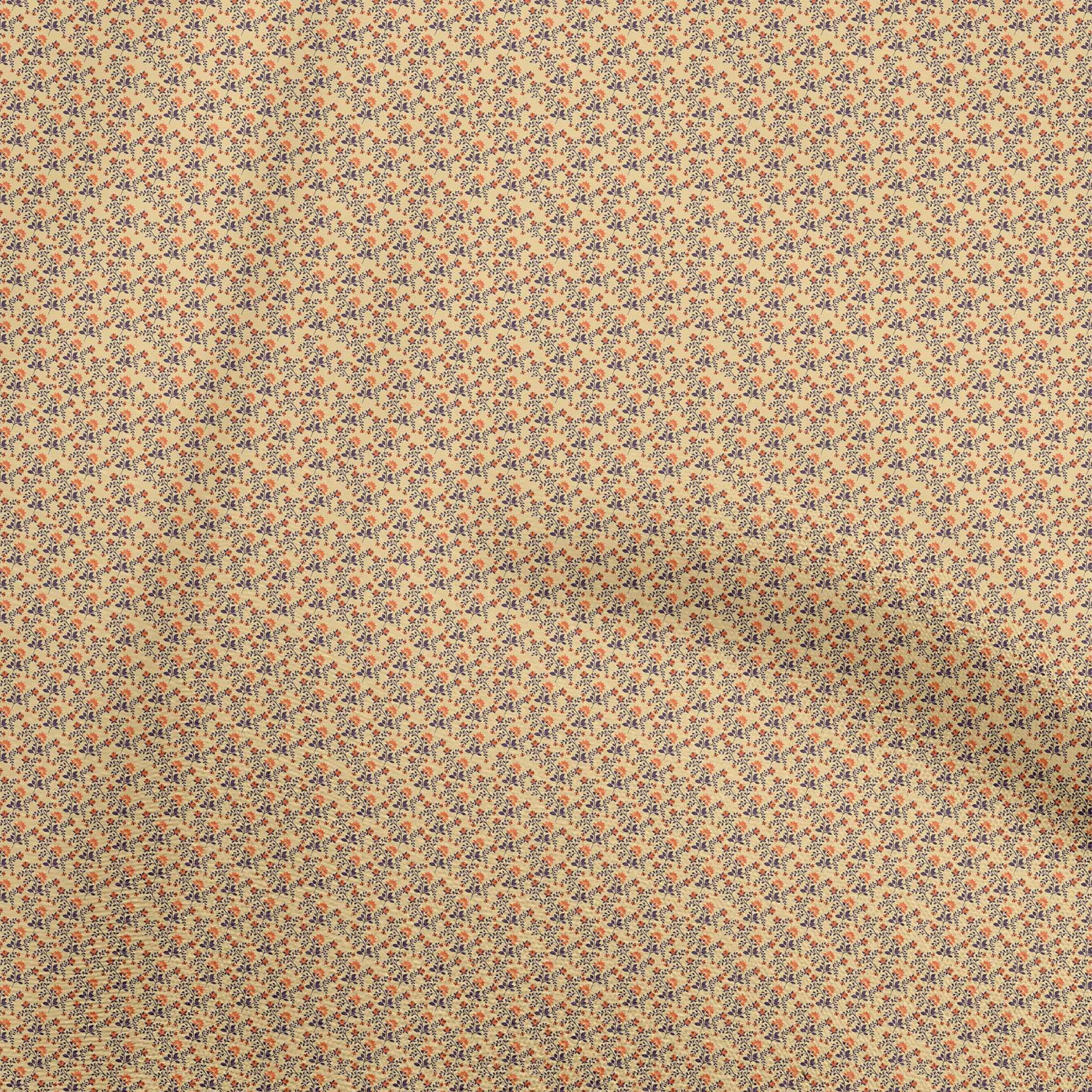 oneOone Silk Tabby Yellow Fabric Floral Diy Clothing Quilting Fabric ...