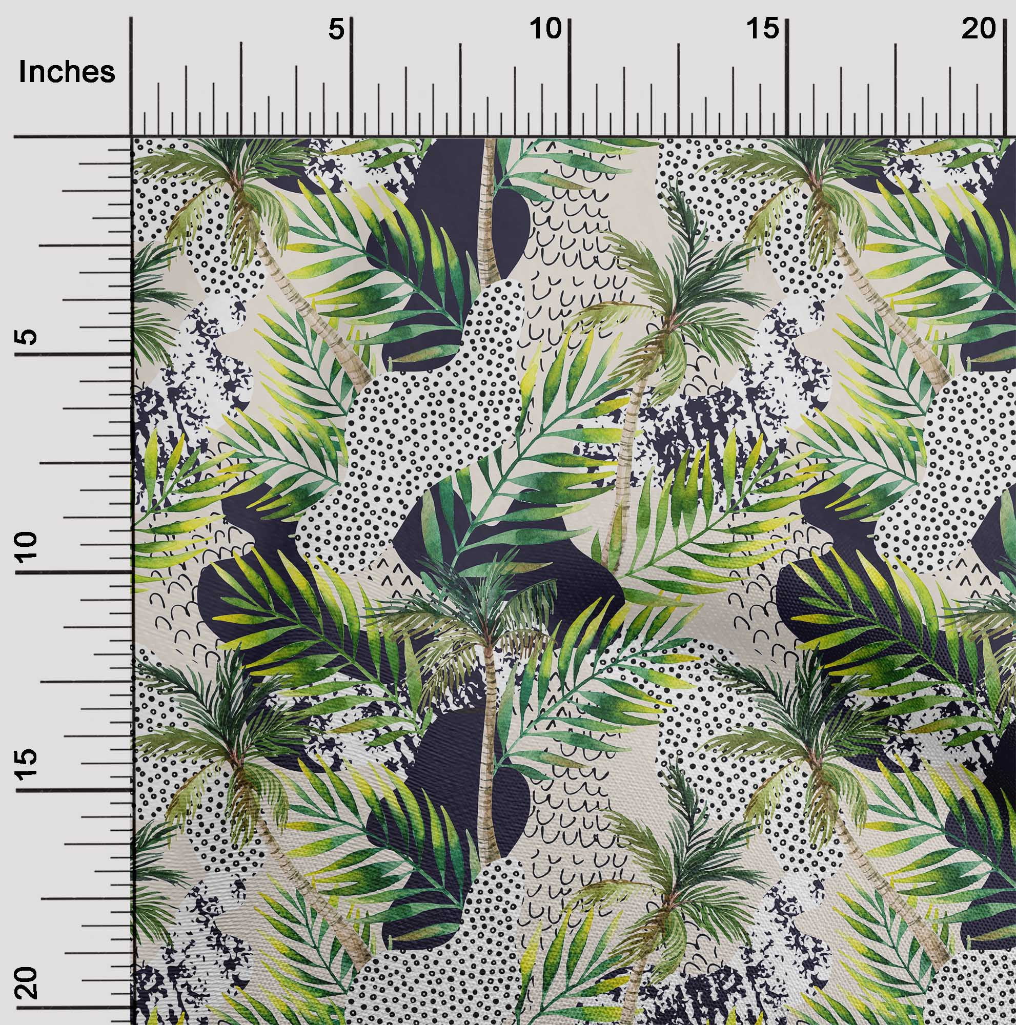 oneOone Velvet Black Fabric Tropical Leaves Fabric For Sewing Printed ...