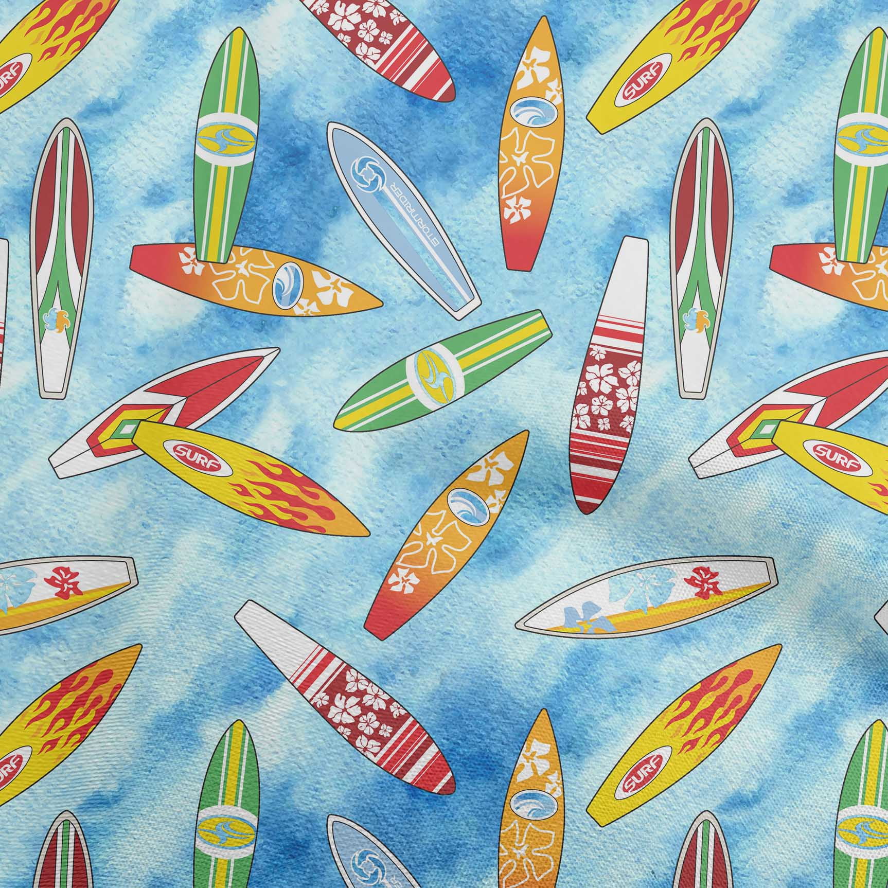 oneOone Velvet Blue Fabric Beach Sewing Material Print Fabric By The ...
