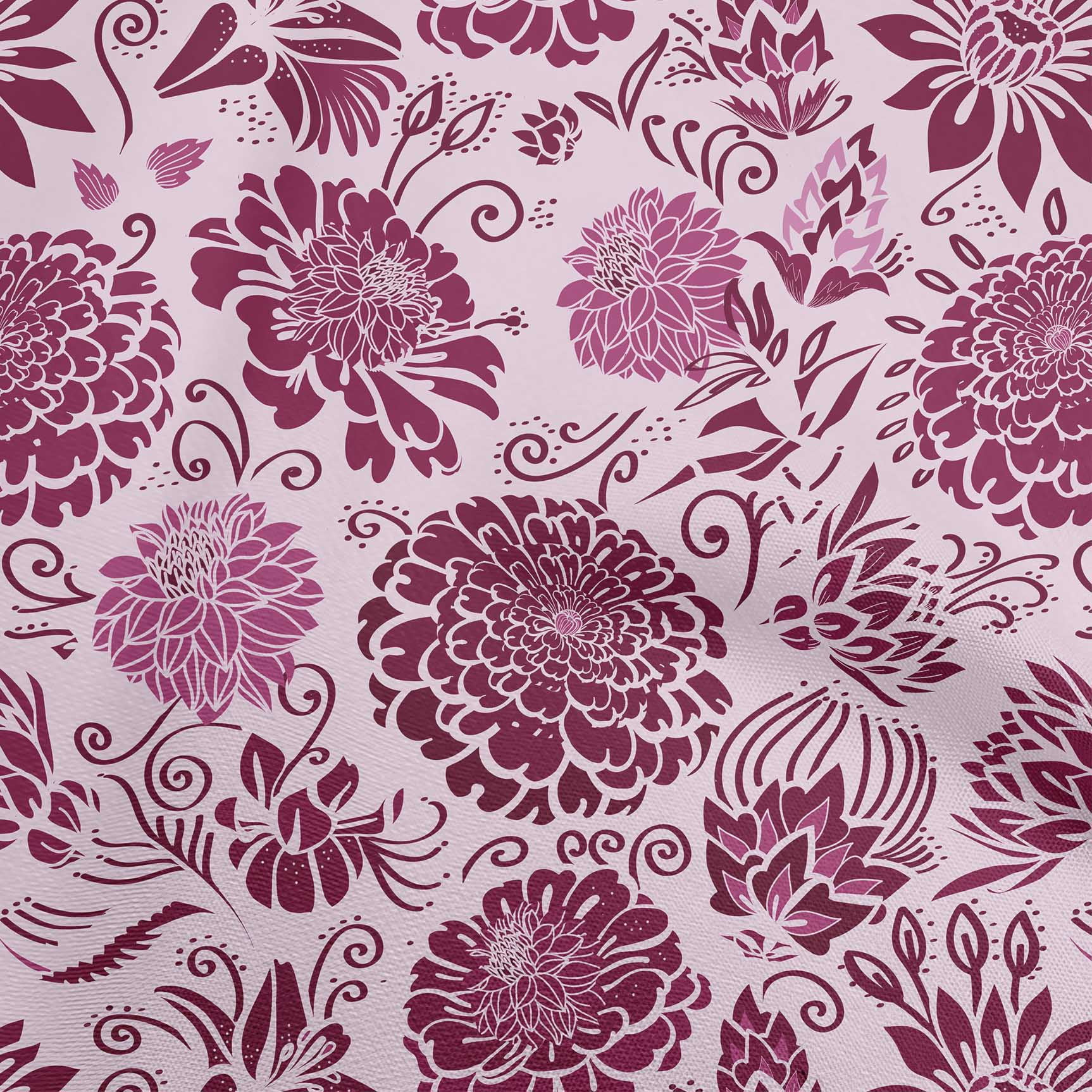 oneOone Velvet Dark Magenta Fabric Asian Chinese Flower Craft Projects ...