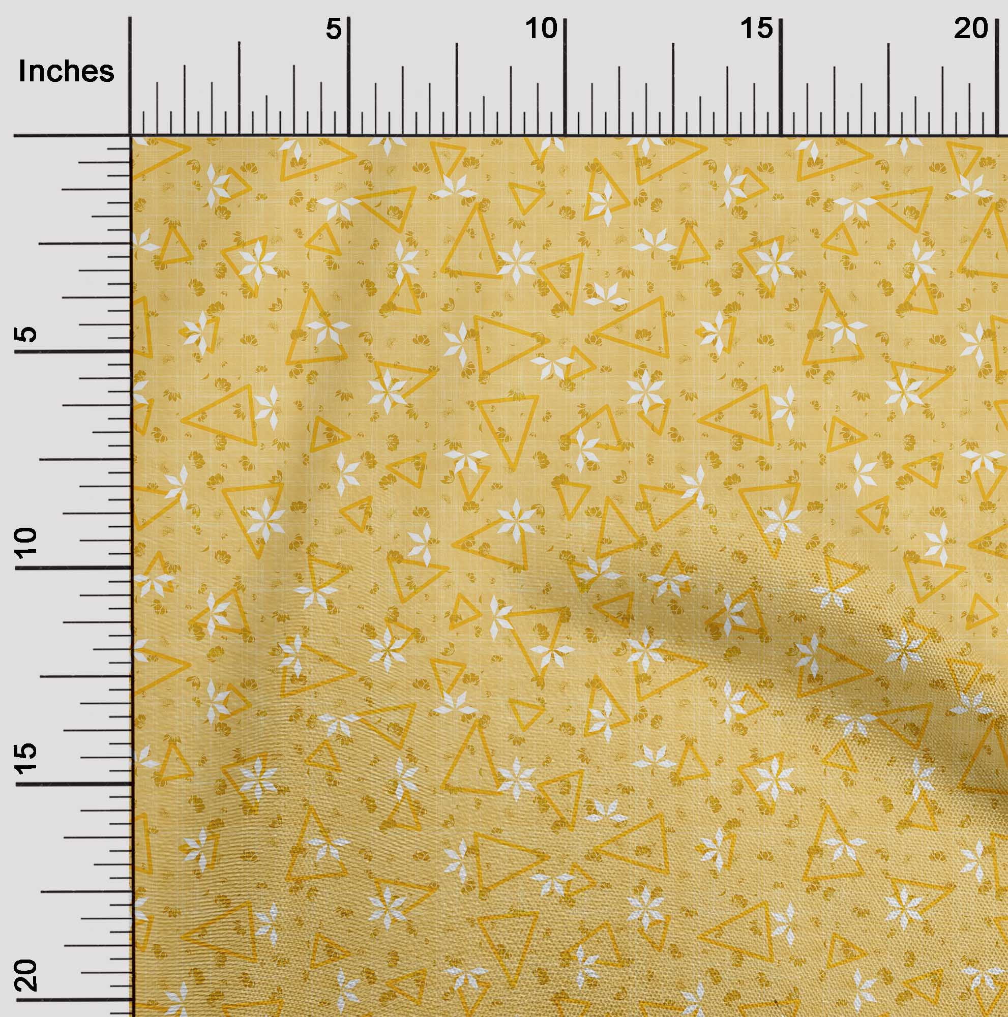 oneOone Velvet Dark Yellow Fabric Texture & Triangle Geometric Dress ...