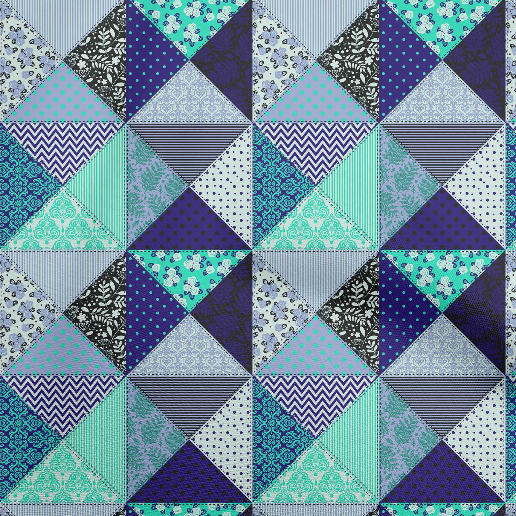 oneOone Velvet Light Blue Fabric Quilt Patchwork Sewing Material Print ...