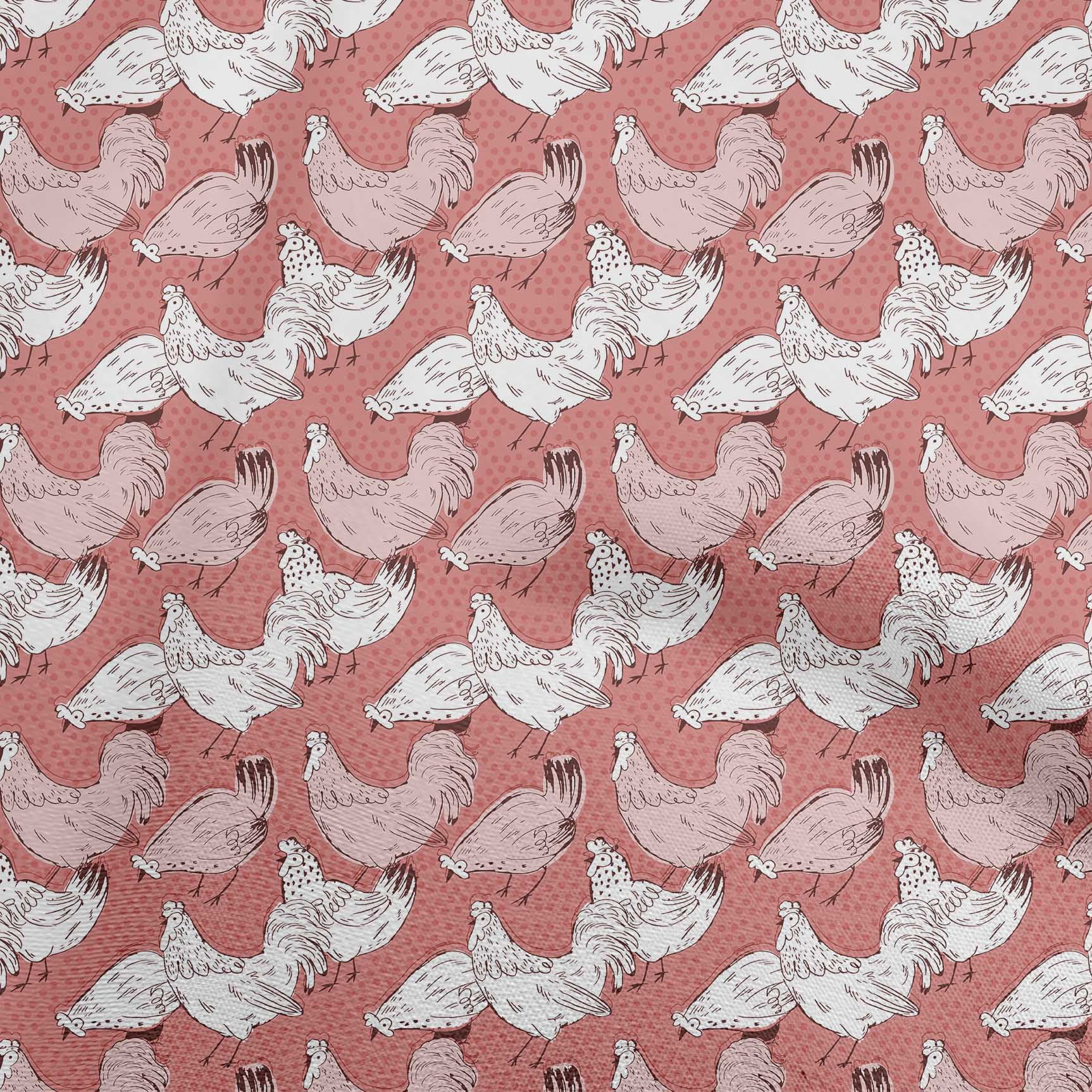 oneOone Velvet Red Fabric Birds Rooster Fabric For Sewing Printed Craft ...