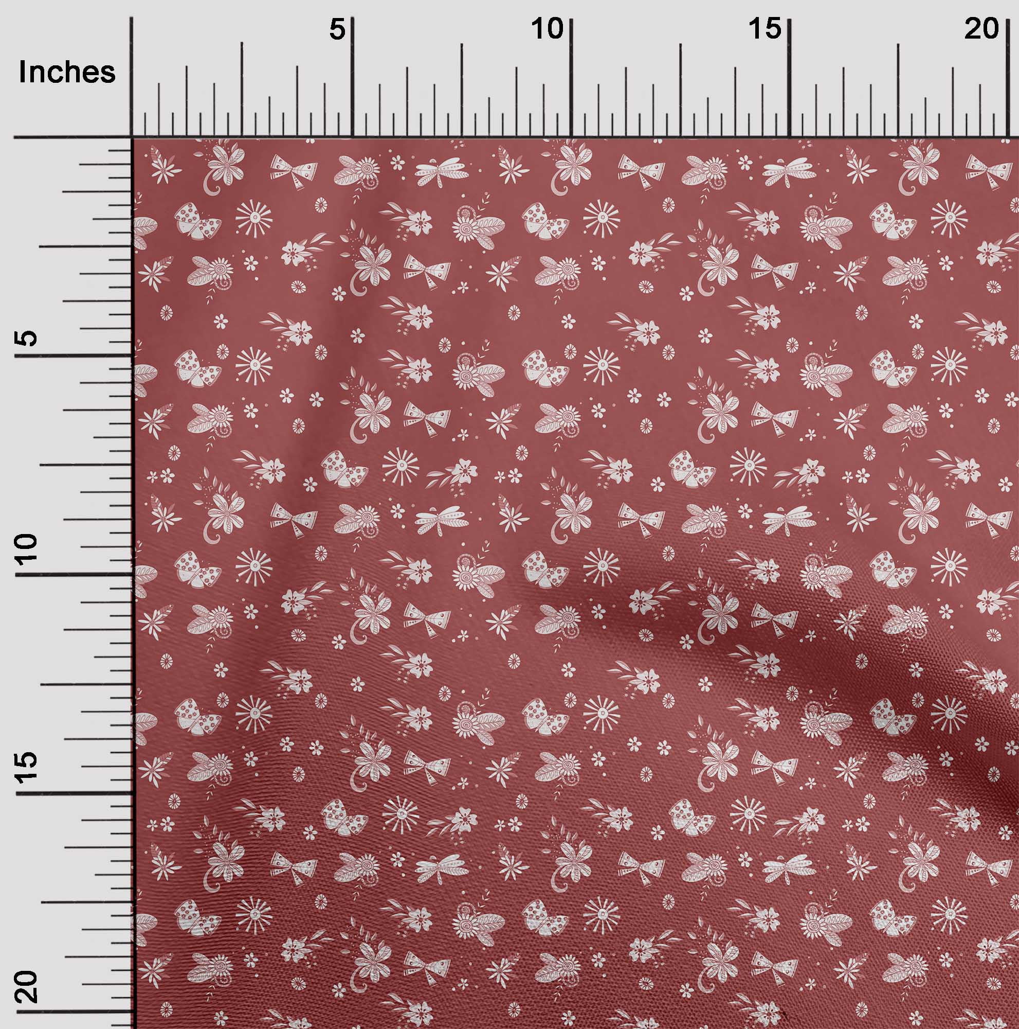 oneOone Velvet Red Fabric Florals Dress Material Fabric Print Fabric By ...