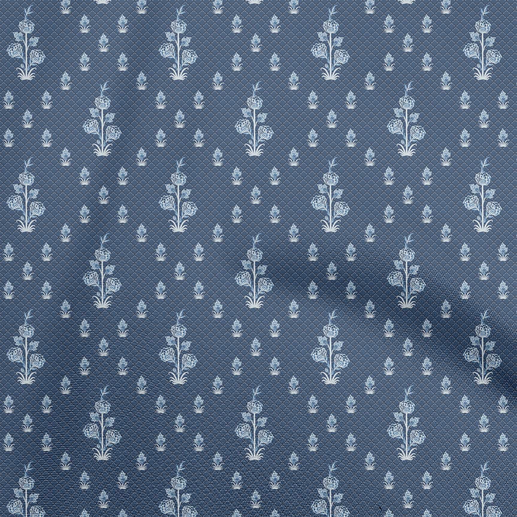oneOone Velvet Teal Blue Fabric Block Dress Material Fabric Print ...