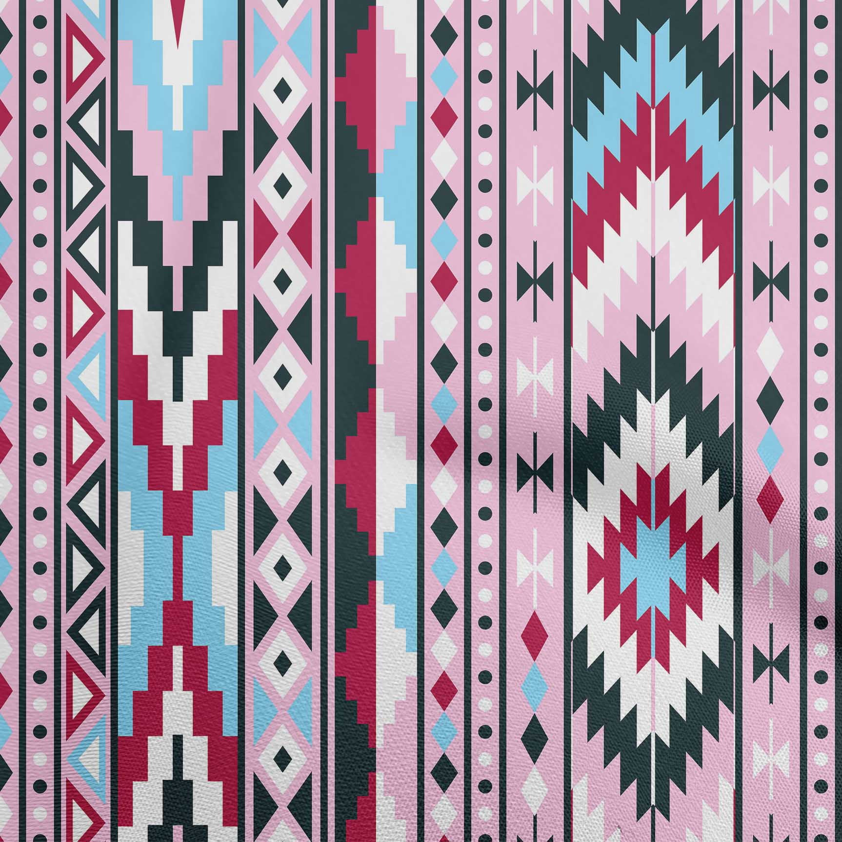 oneOone Viscose Chiffon Baby Blue Fabric Tribal Sewing Material Print ...