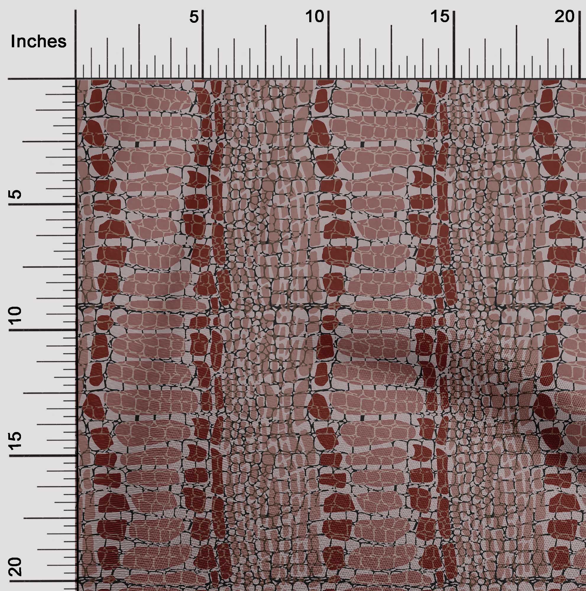 oneOone Viscose Chiffon Dark Rose Brown Fabric Crocodile Animal Skin ...