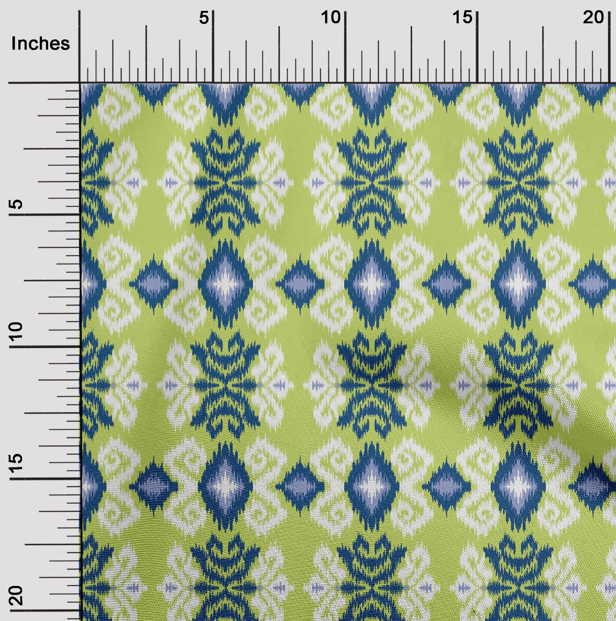 oneOone Viscose Chiffon Fabric Diamond & Swirl Ikat Print Fabric By The ...