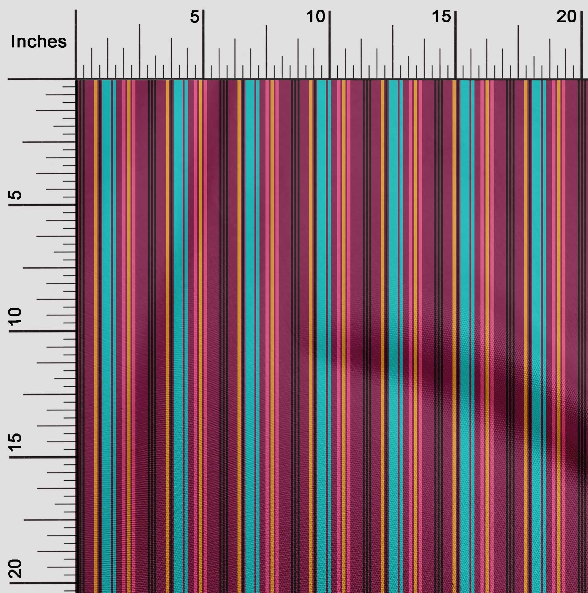 oneOone Viscose Chiffon Fabric Multicolor Stripe Print Fabric By The ...