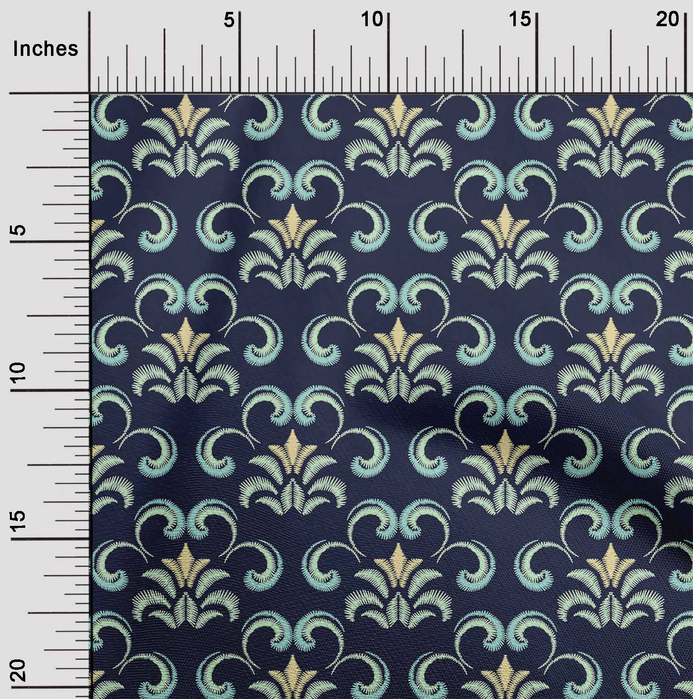 oneOone Viscose Chiffon Fabric Swirl & Floral Artistic Print Fabric by ...