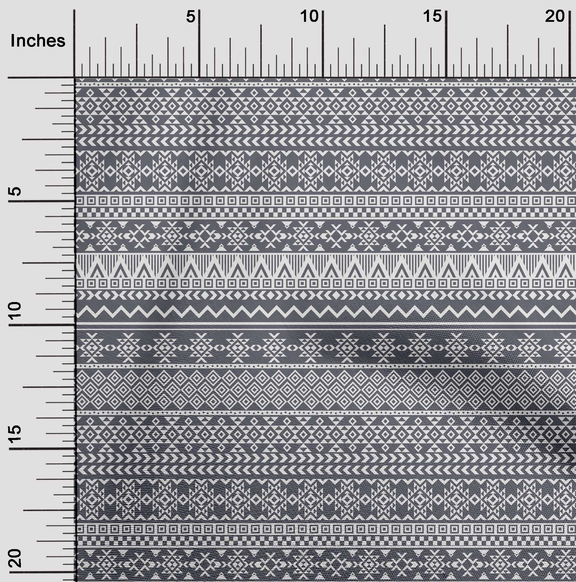 oneOone Viscose Chiffon Gray Fabric Aztec Tribal Sewing Material Print ...