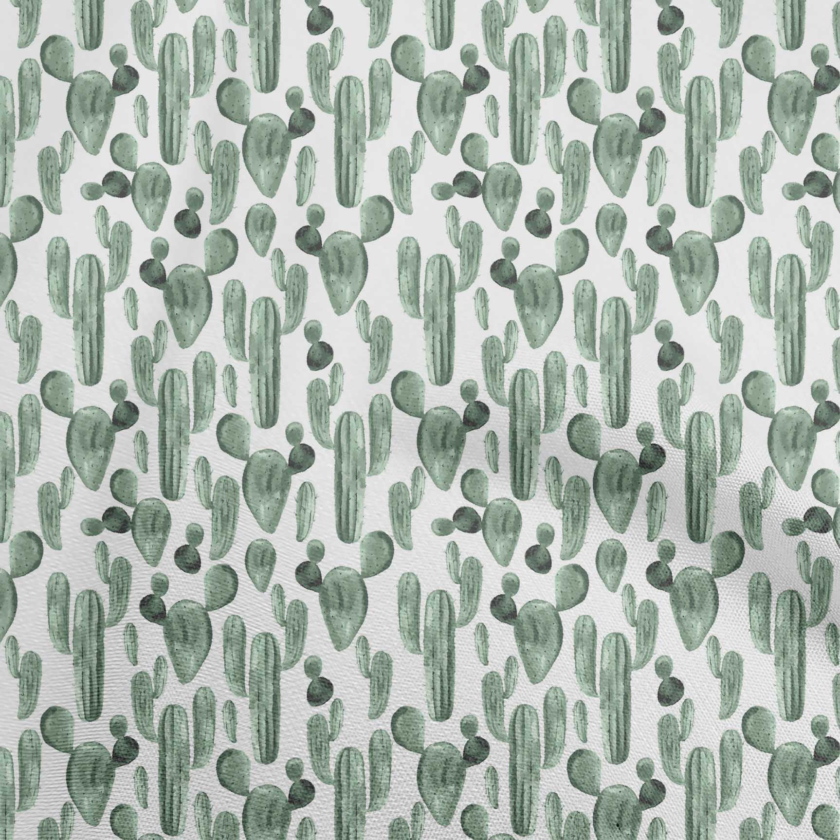 oneOone Viscose Chiffon Green Fabric Cactus Craft Projects Decor Fabric ...