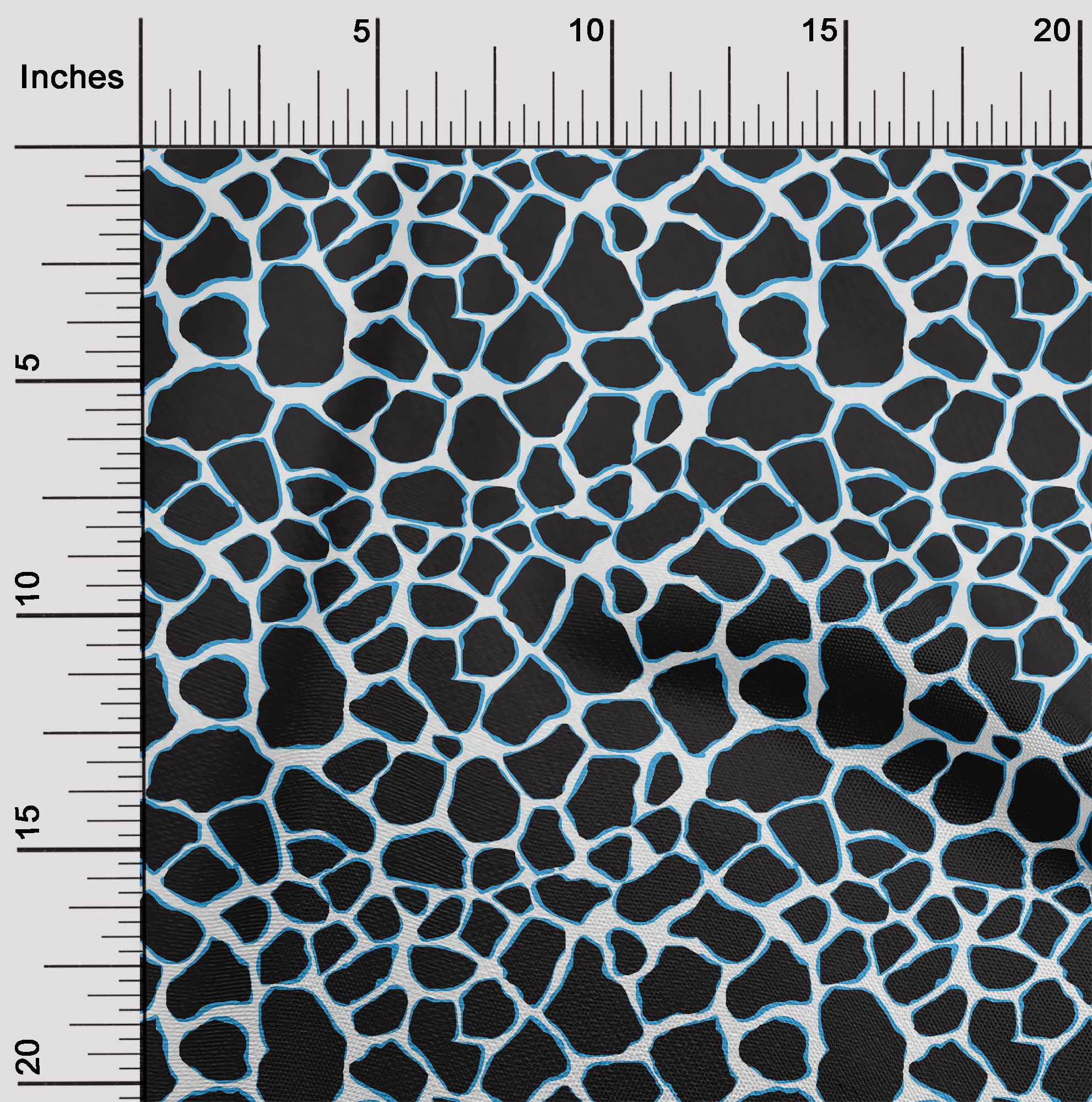 oneOone Viscose Chiffon Iris Blue Fabric Giraffe Animal Skin Sewing ...