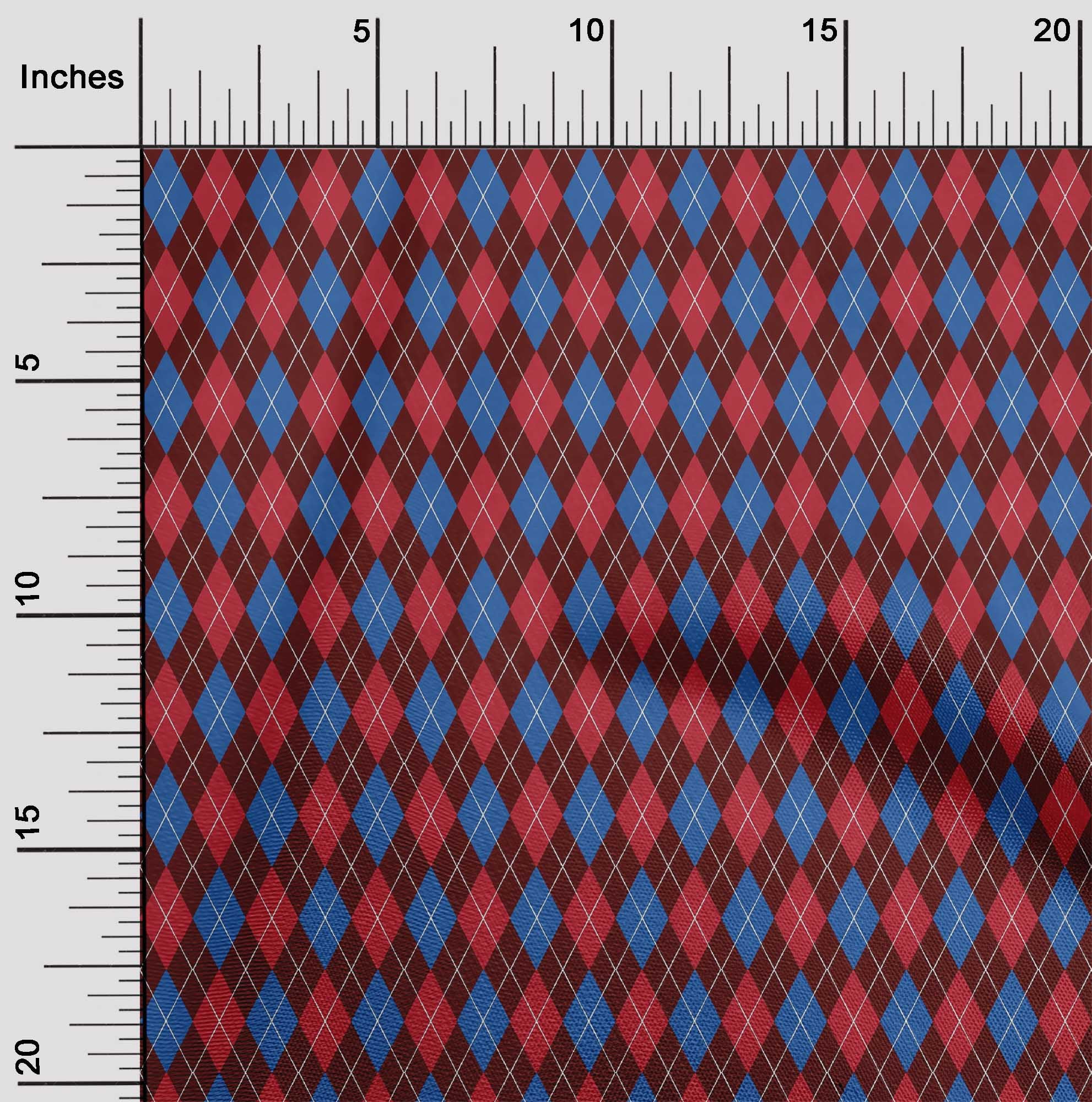 oneOone Viscose Chiffon Maroon Fabric Argyle Check Sewing Craft ...