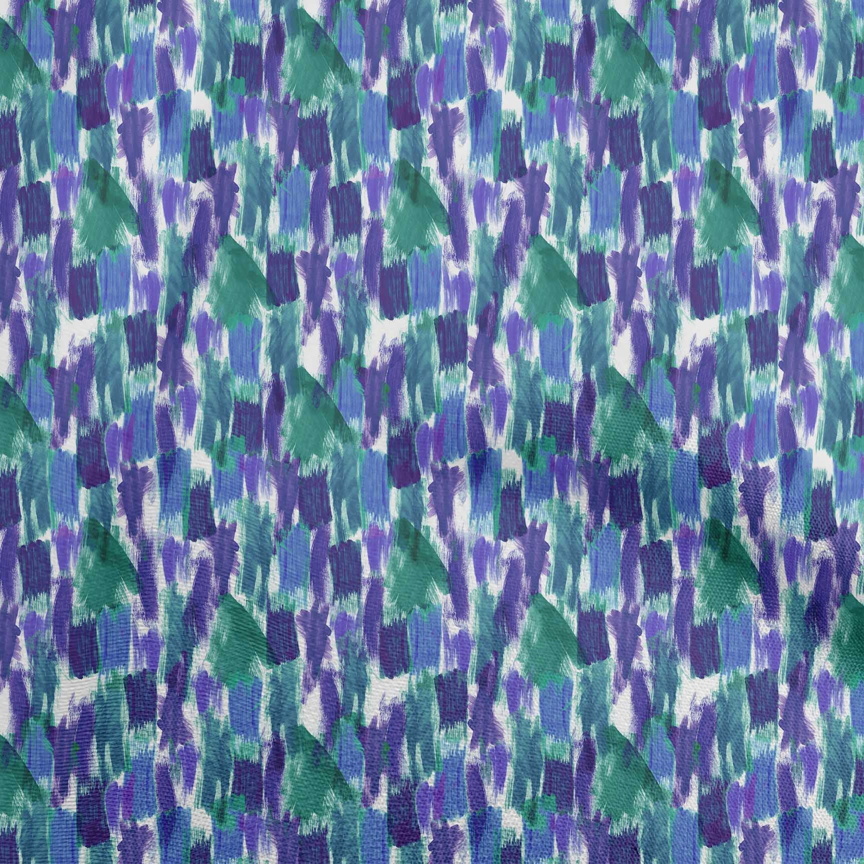 oneOone Viscose Chiffon Medium Blue Fabric Abstract Watercolor Texture ...