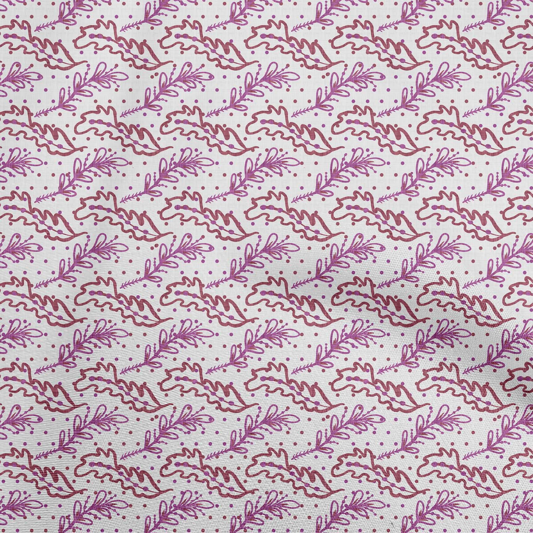 oneOone Viscose Chiffon Pink Fabric Leaves Diy Clothing Quilting Fabric ...