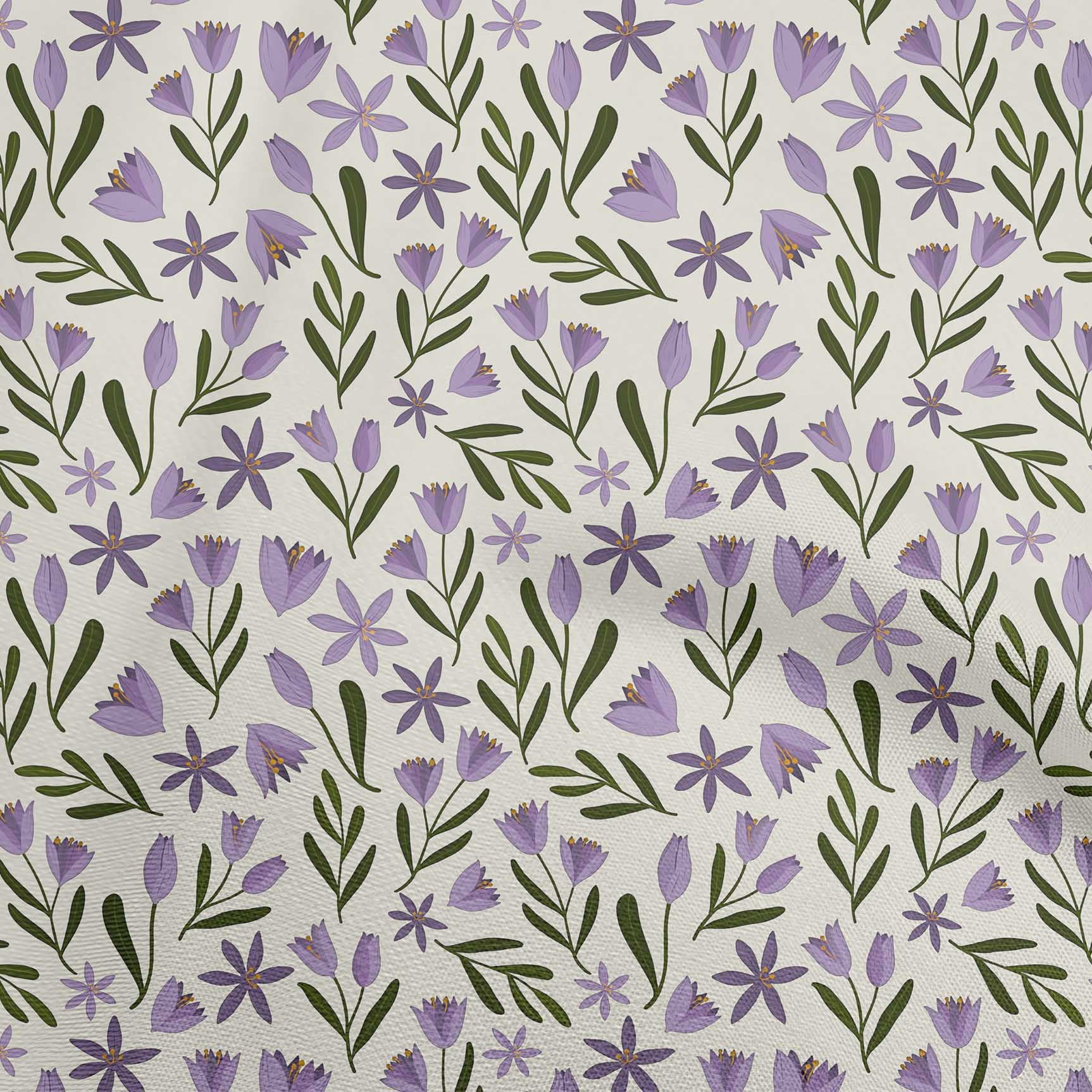 oneOone Viscose Chiffon Purple Fabric Floral Sewing Craft Projects ...