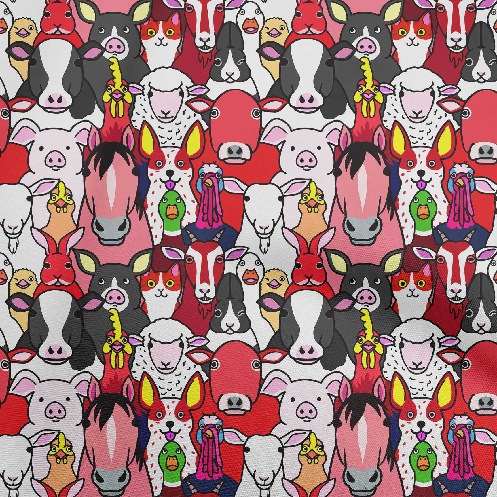 oneOone Viscose Chiffon Red Fabric Horse Sewing Craft Projects Fabric ...