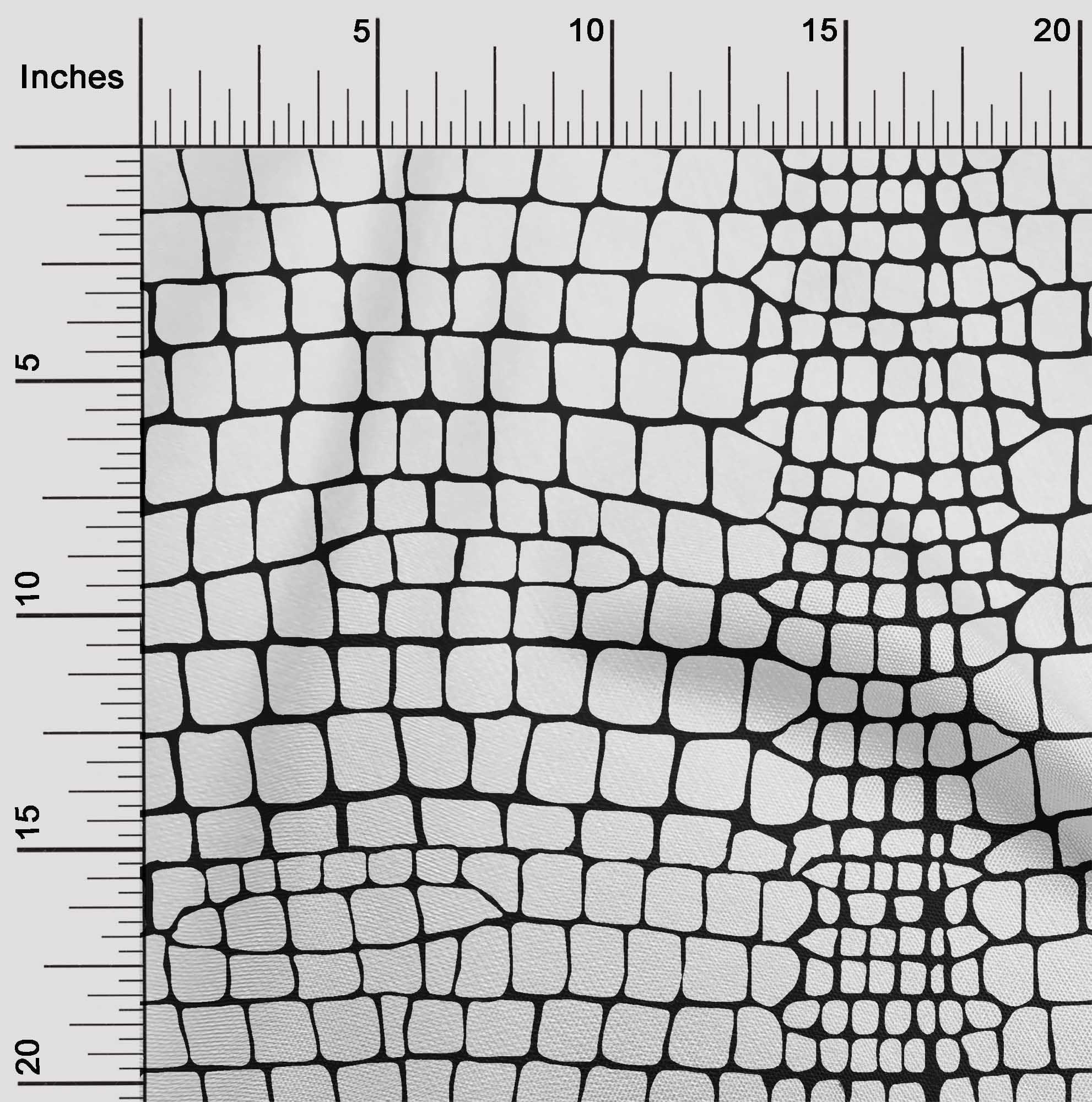 oneOone Viscose Chiffon White Fabric Crocodile Animal Skin Sewing ...