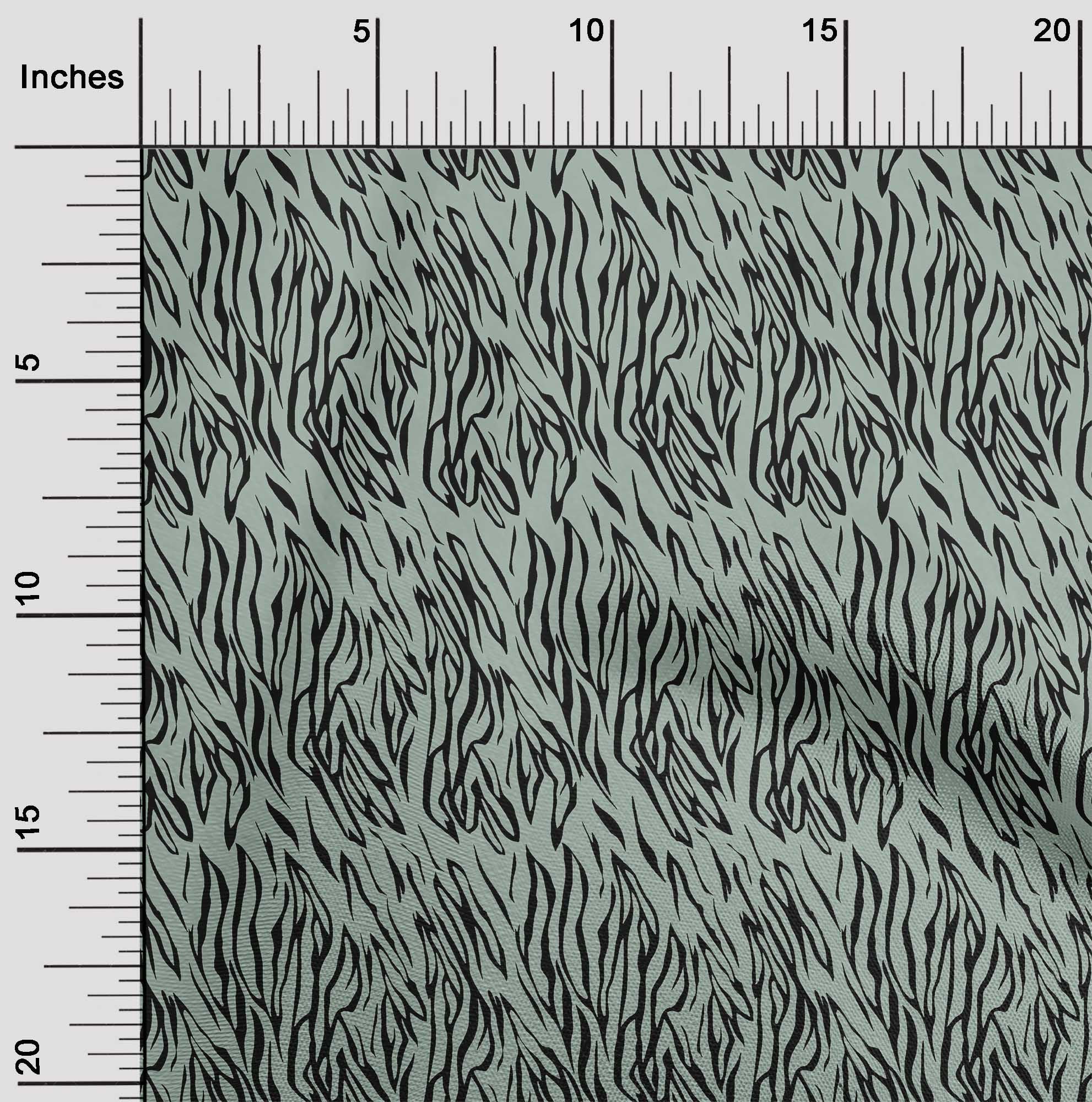 oneOone Viscose Jersey Dusty Green Fabric Tiger Animal Skin Sewing ...