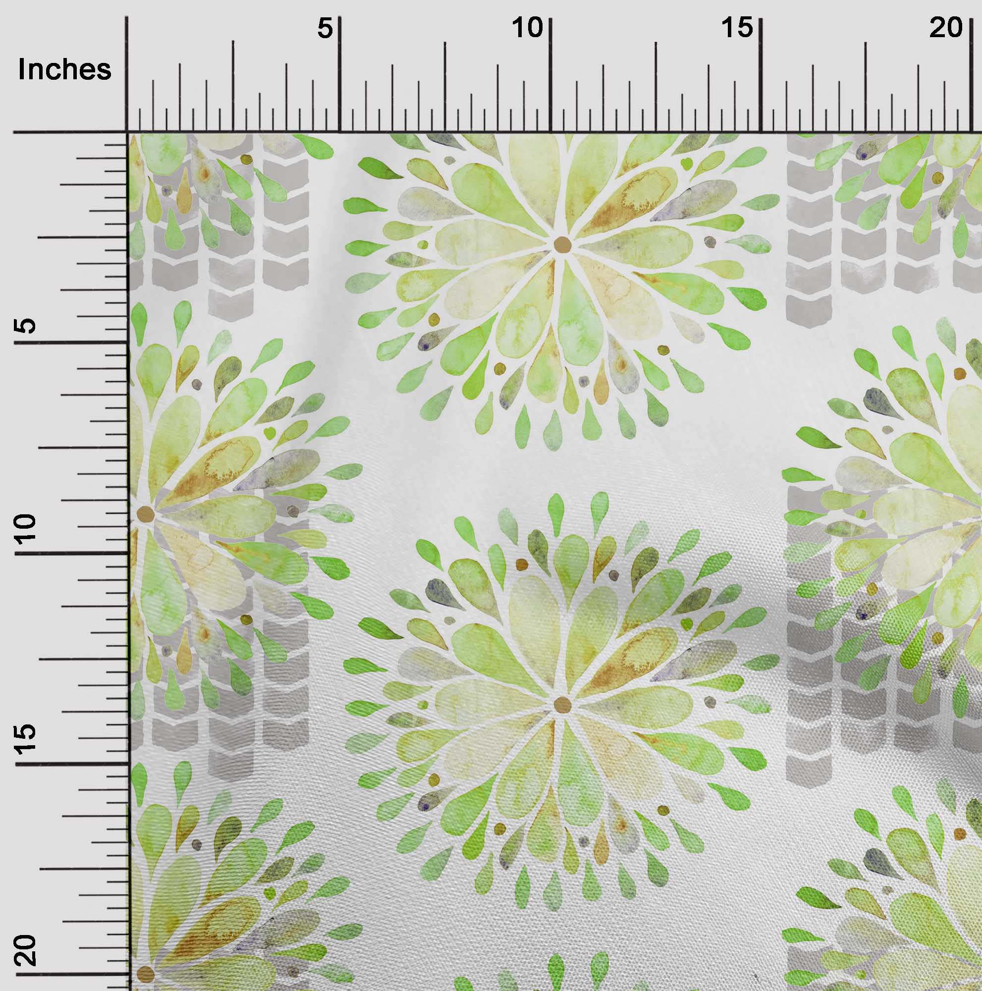 oneOone Viscose Jersey Light Green Fabric Mandala Watercolor Dress ...