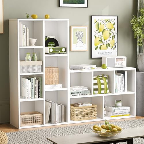 oneinmil 5 Cube Bookshelf, White Cube Organizer and Display Shelf with ...