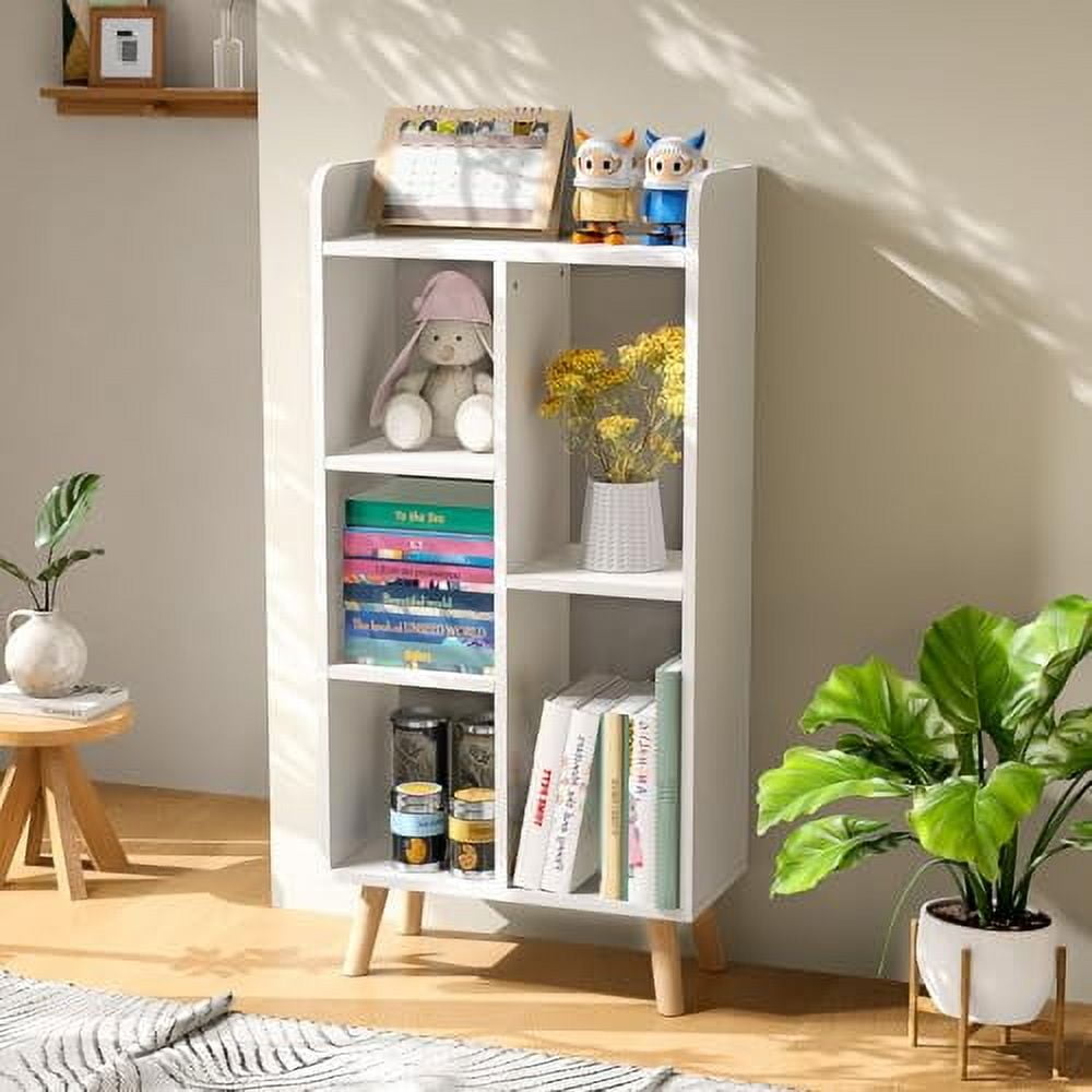 oneinmil 5 Cube Bookshelf Wooden Open Shelf Bookcase 3-Tier Cube ...