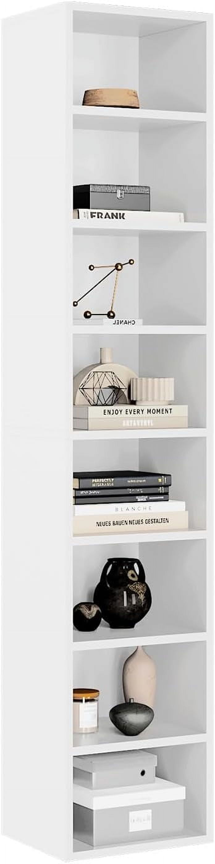 oneinmil 71.5" Tall Narrow Bookshelf, 8-Tier Cube Display Rack, Modern ...