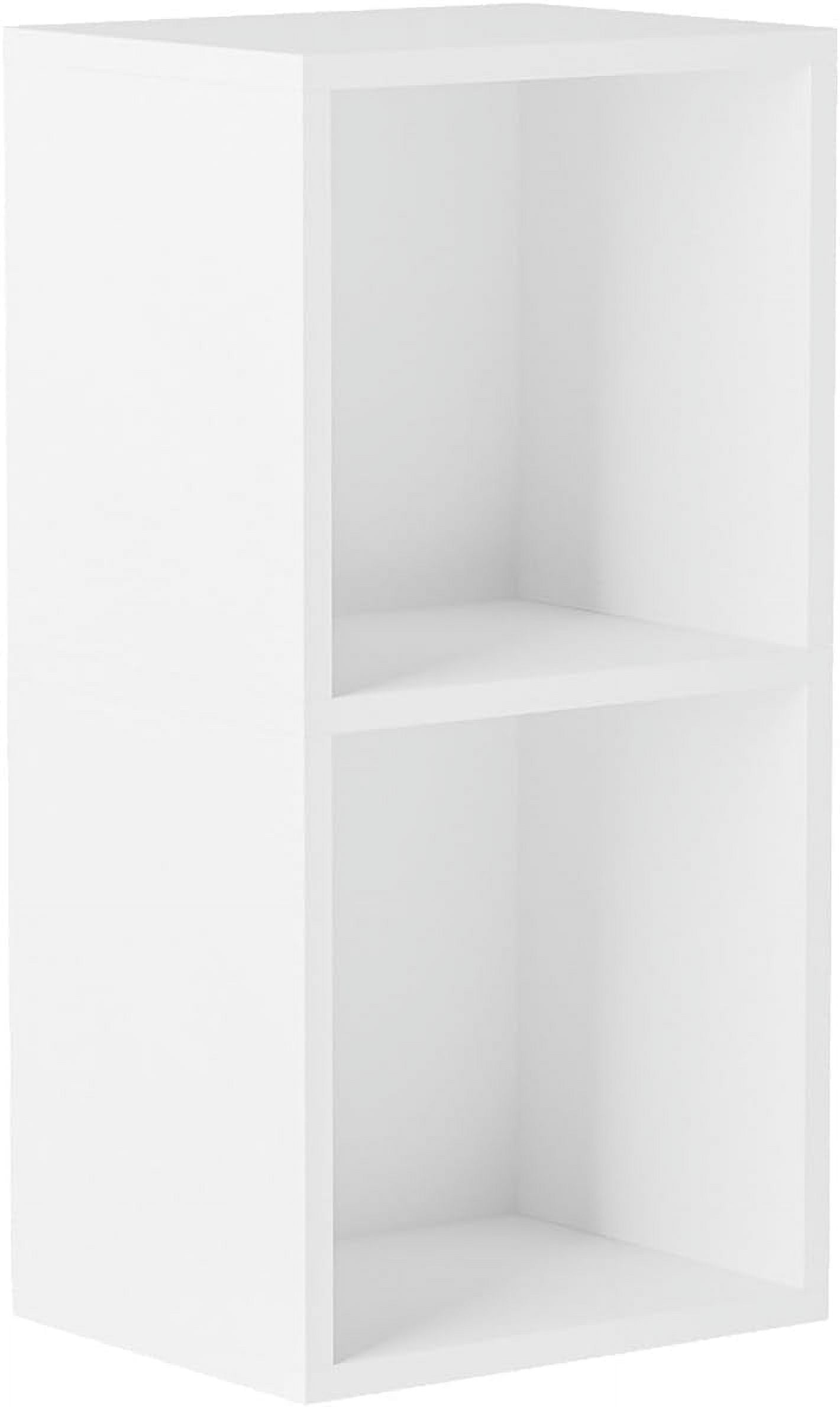 oneinmil Book Shelf 2-Tier Narrow Bookcase 2 Cube Storage Organizer ...