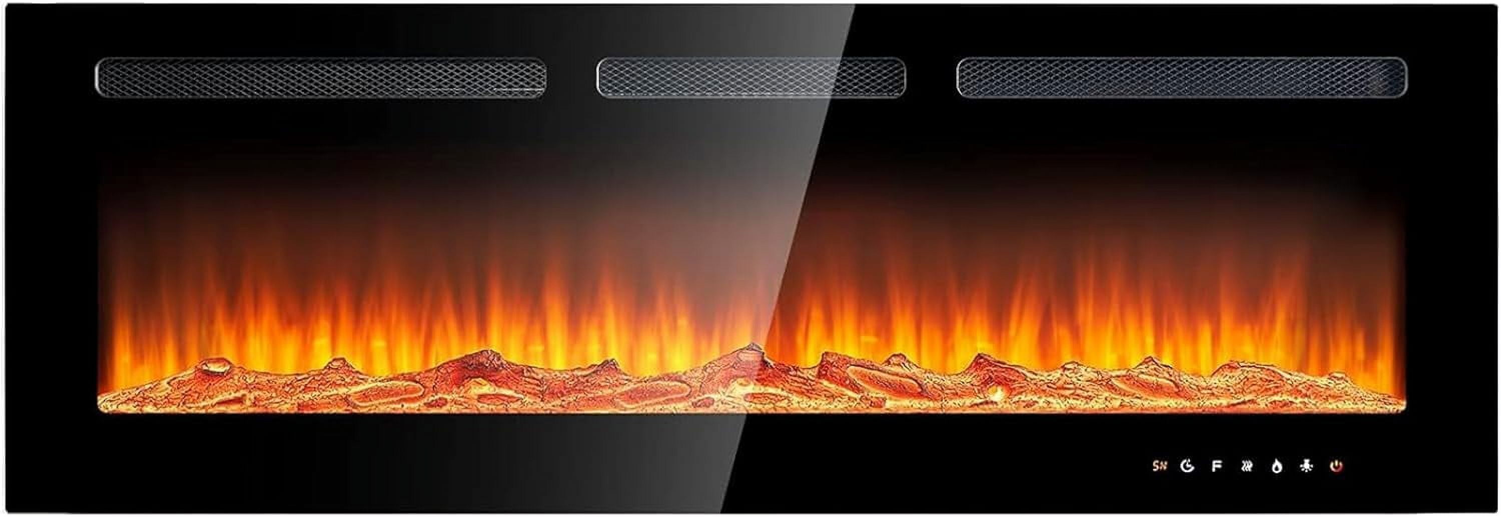 oneinmil Electric Fireplace, 50 inch Wide Recessed/Wall Mounted ...