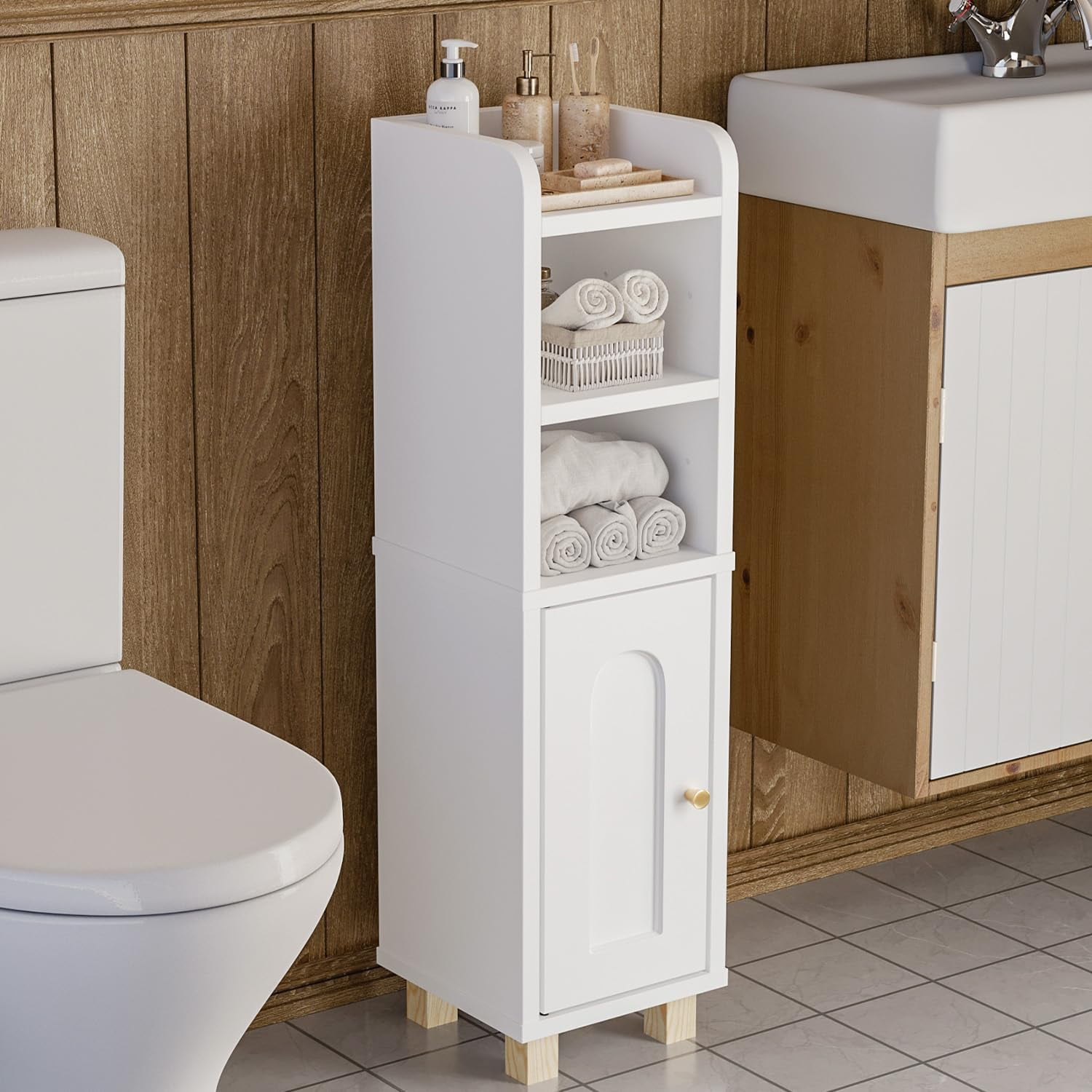 oneinmil Slim Bathroom Storage, Narrow Cabinet with Door and Adjustable ...