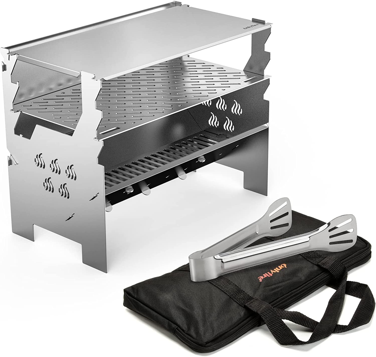 only fire Detachable Portable Charcoal Wood Grill Camping Grill for ...
