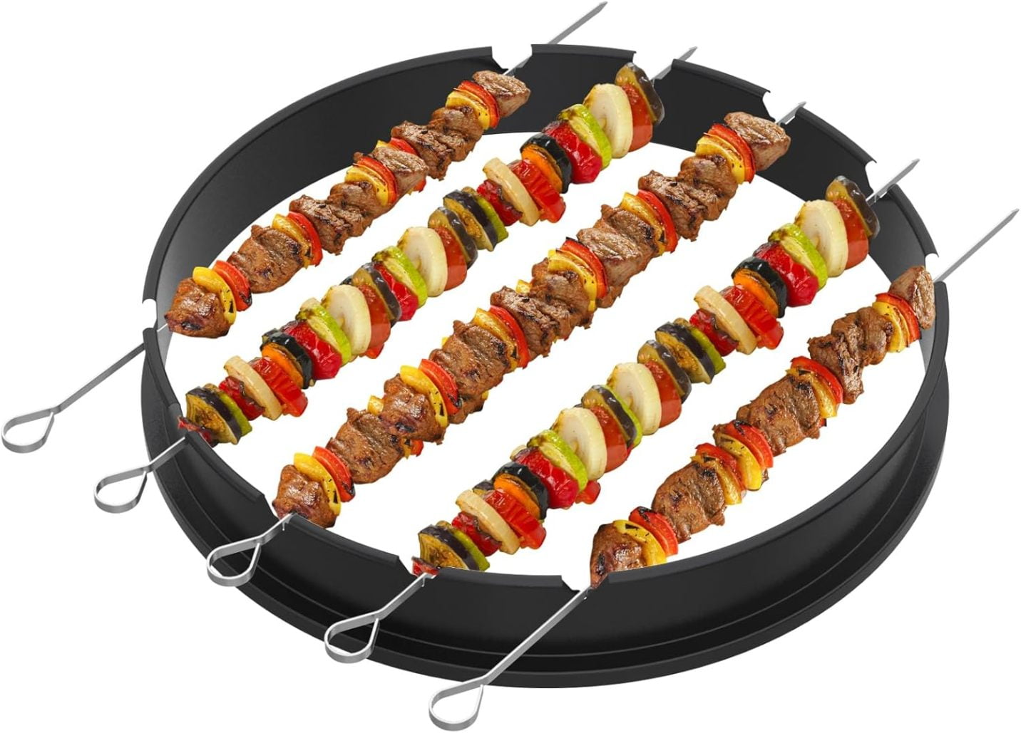 only fire Rotisserie Ring with Kabob Skewer Set for Weber 22 1/2 Inch ...