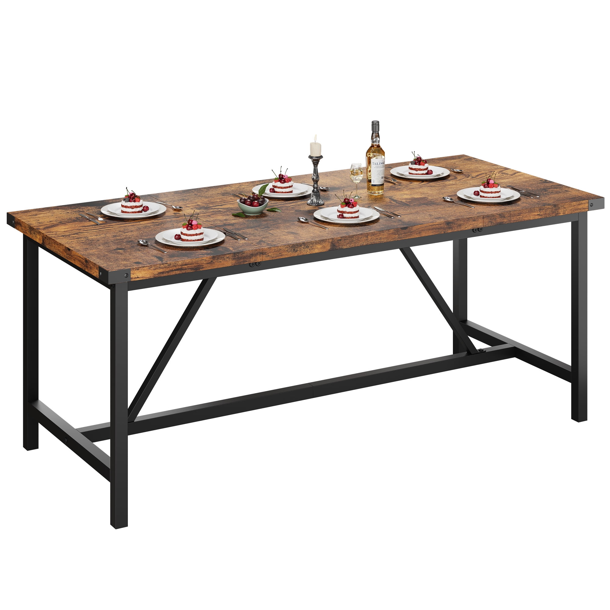 【only table】70.8 Inch Large Farmhouse Kitchen Table, Rectangle Dining ...